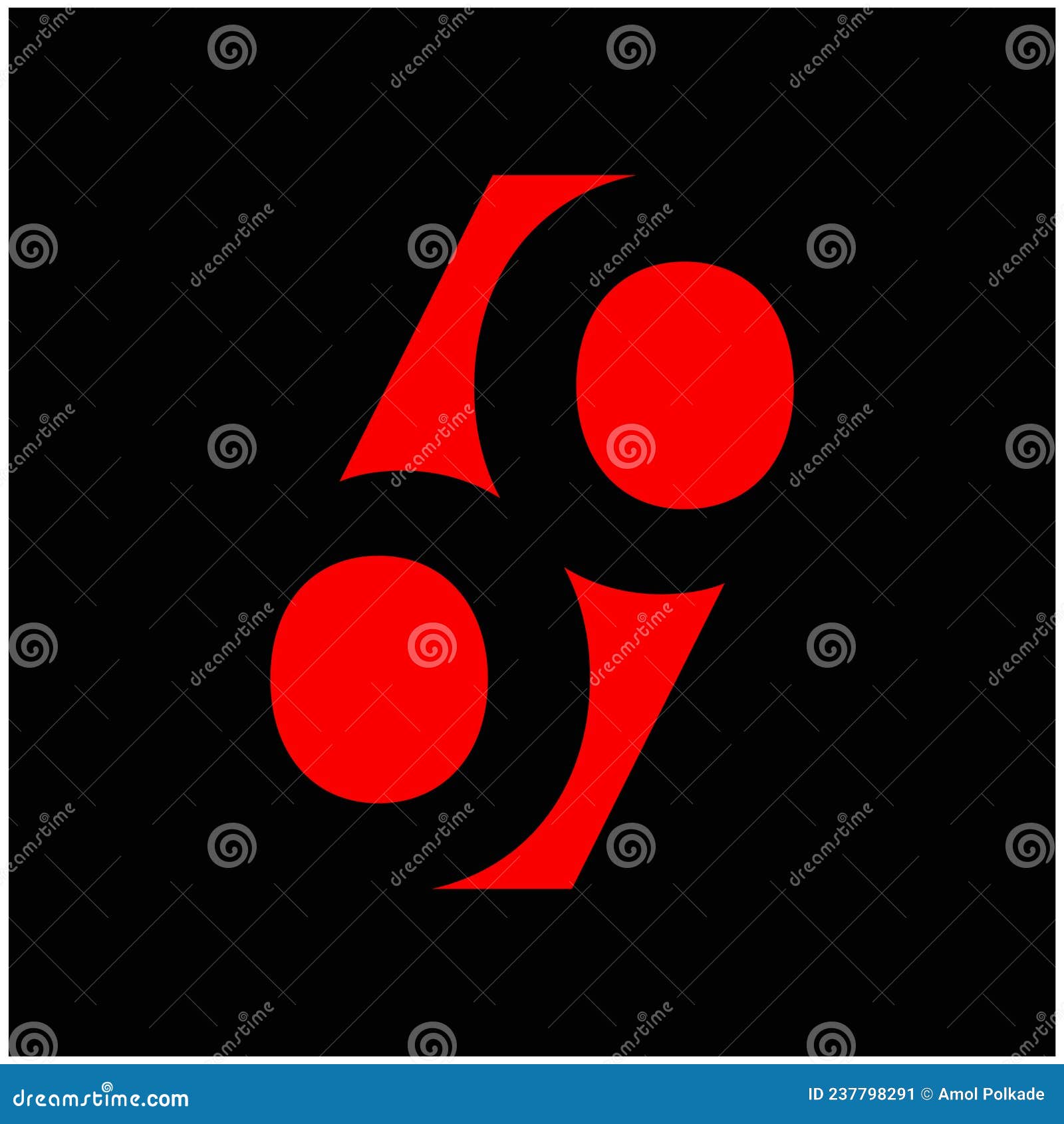 69 Digits Icon. 69 Letters Negative Space in Red Color Stock Vector ...
