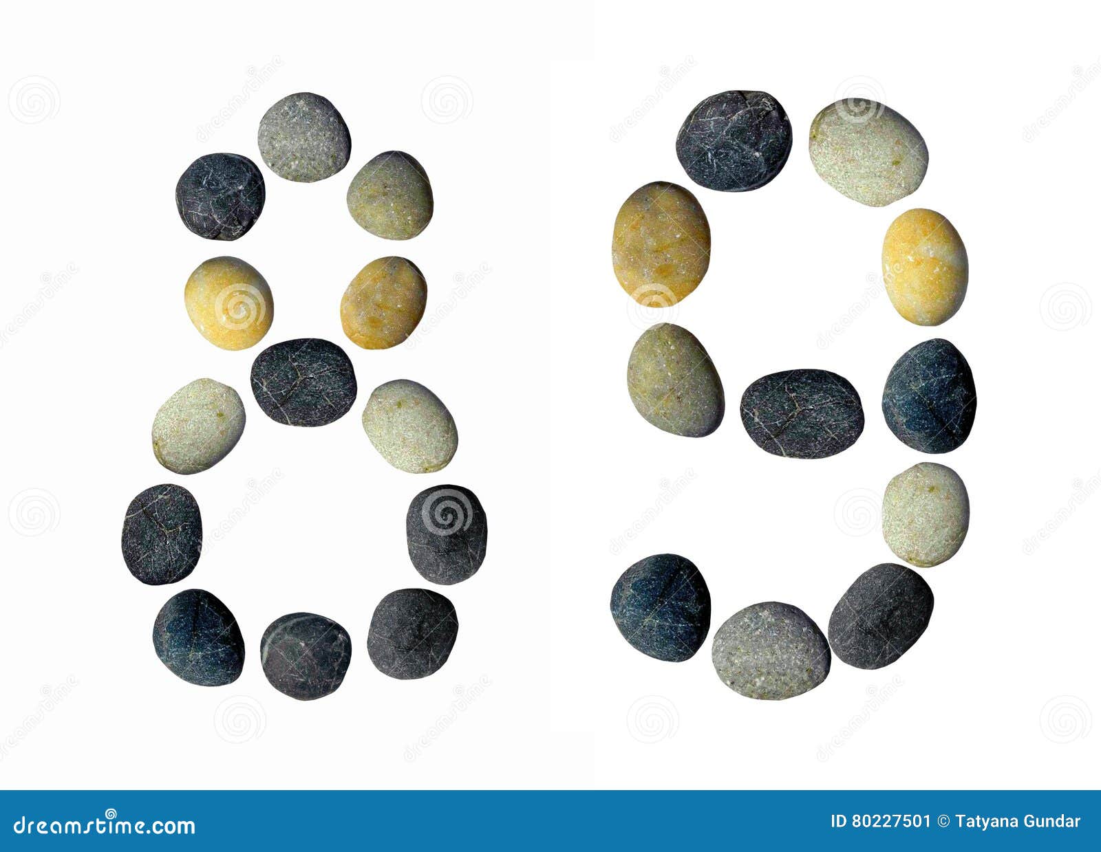 Digits 8, 9 Made of Pebbles. Stock Image - Image of pats, decimal: 80227501