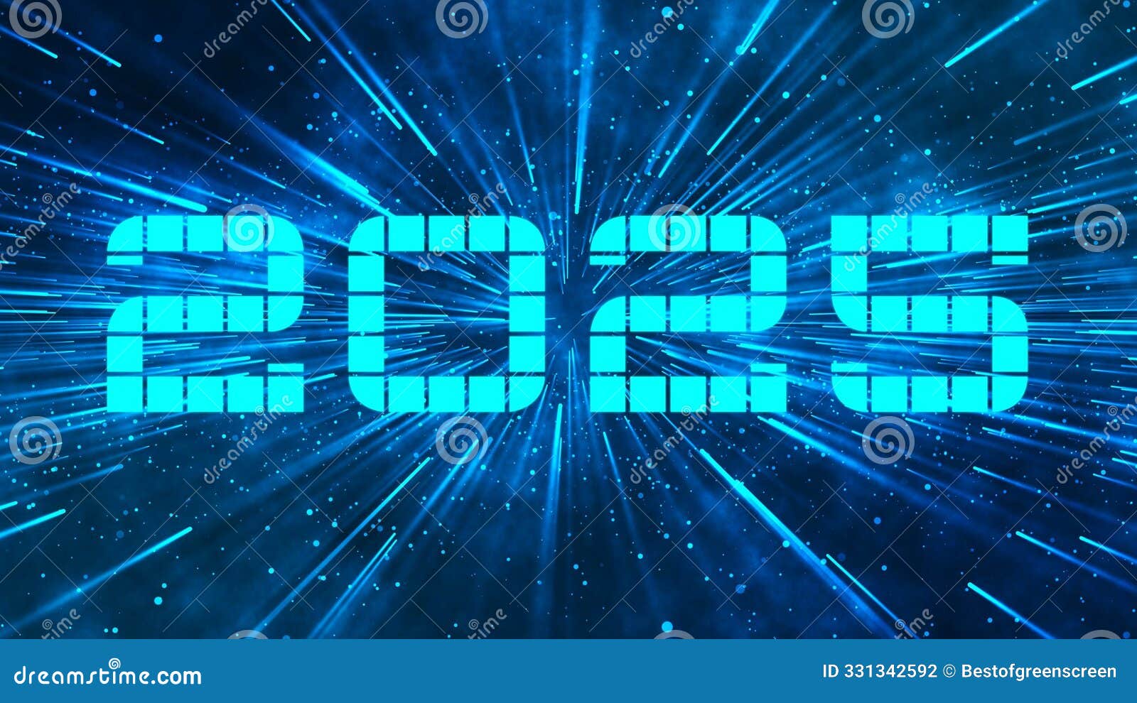 2025 Digits Over Various Graphic Elements on Blue Digital Technology ...