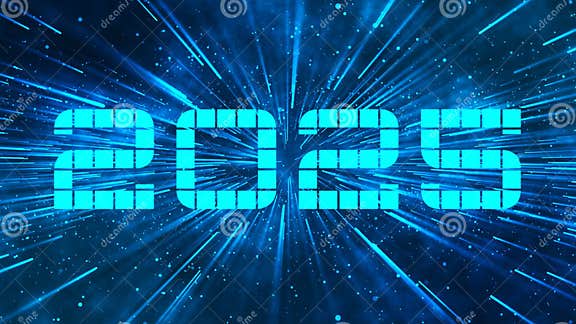 2025 Digits Over Various Graphic Elements on Blue Digital Technology ...