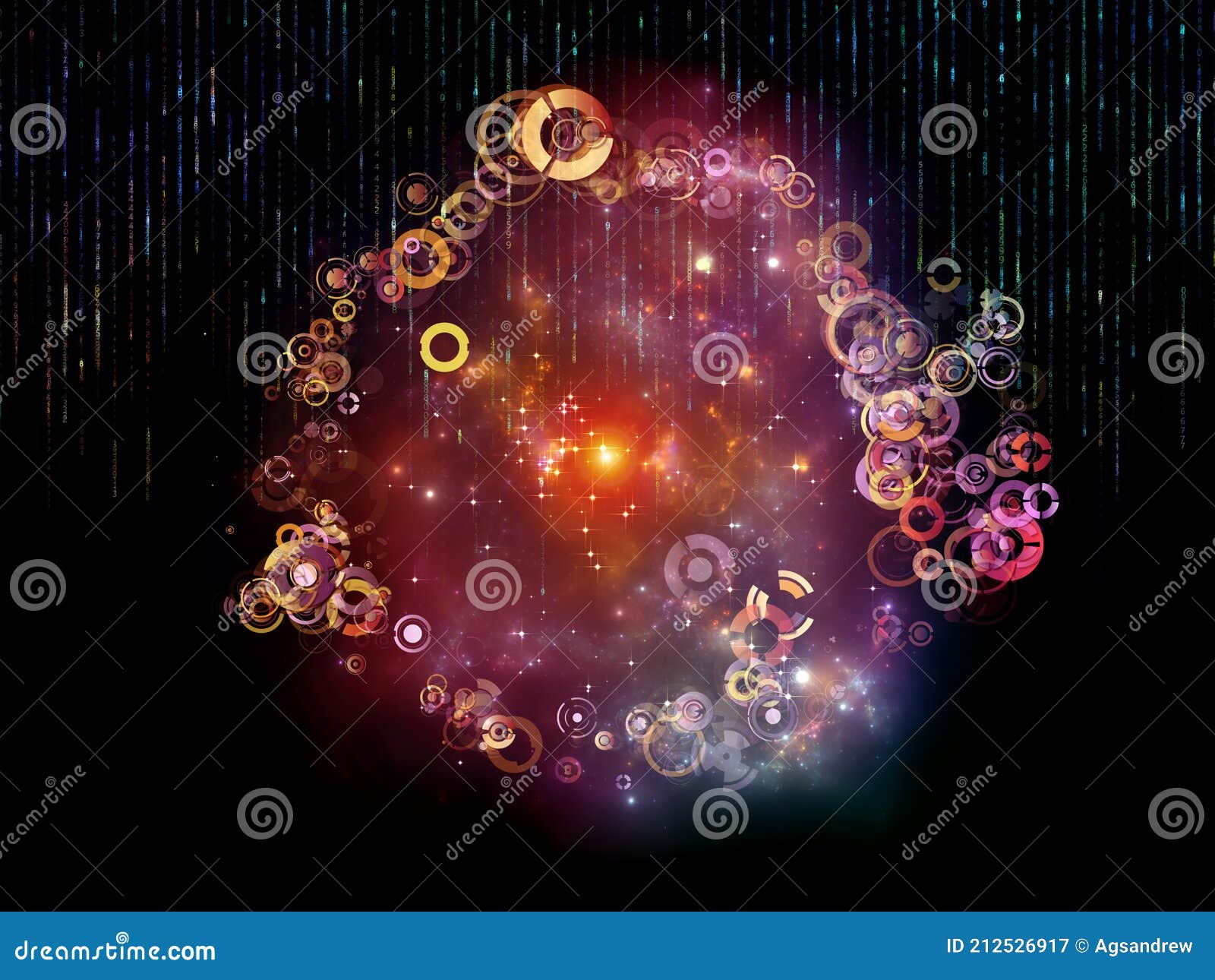 Of Digits and Particles stock illustration. Illustration of information ...