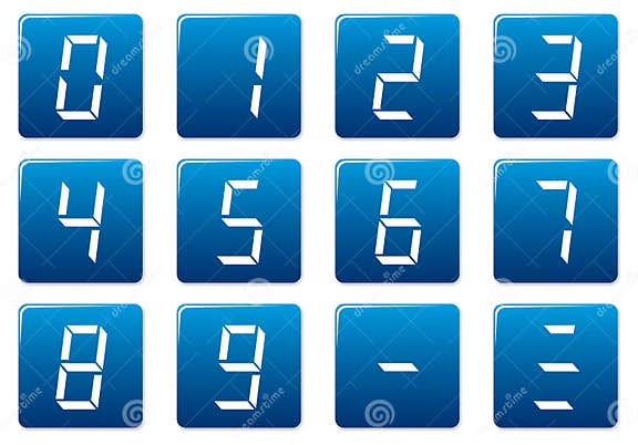 Digits square icons set. stock vector. Illustration of symbol - 6262861