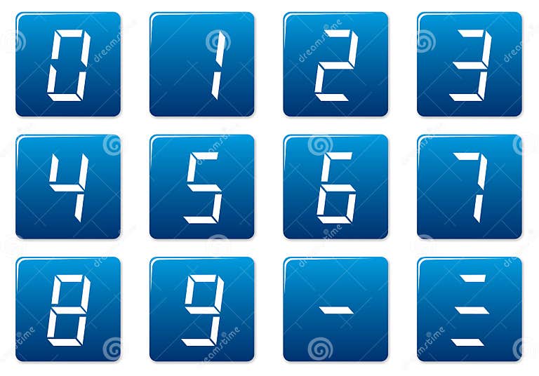 Digits square icons set. stock vector. Illustration of symbol - 6262861