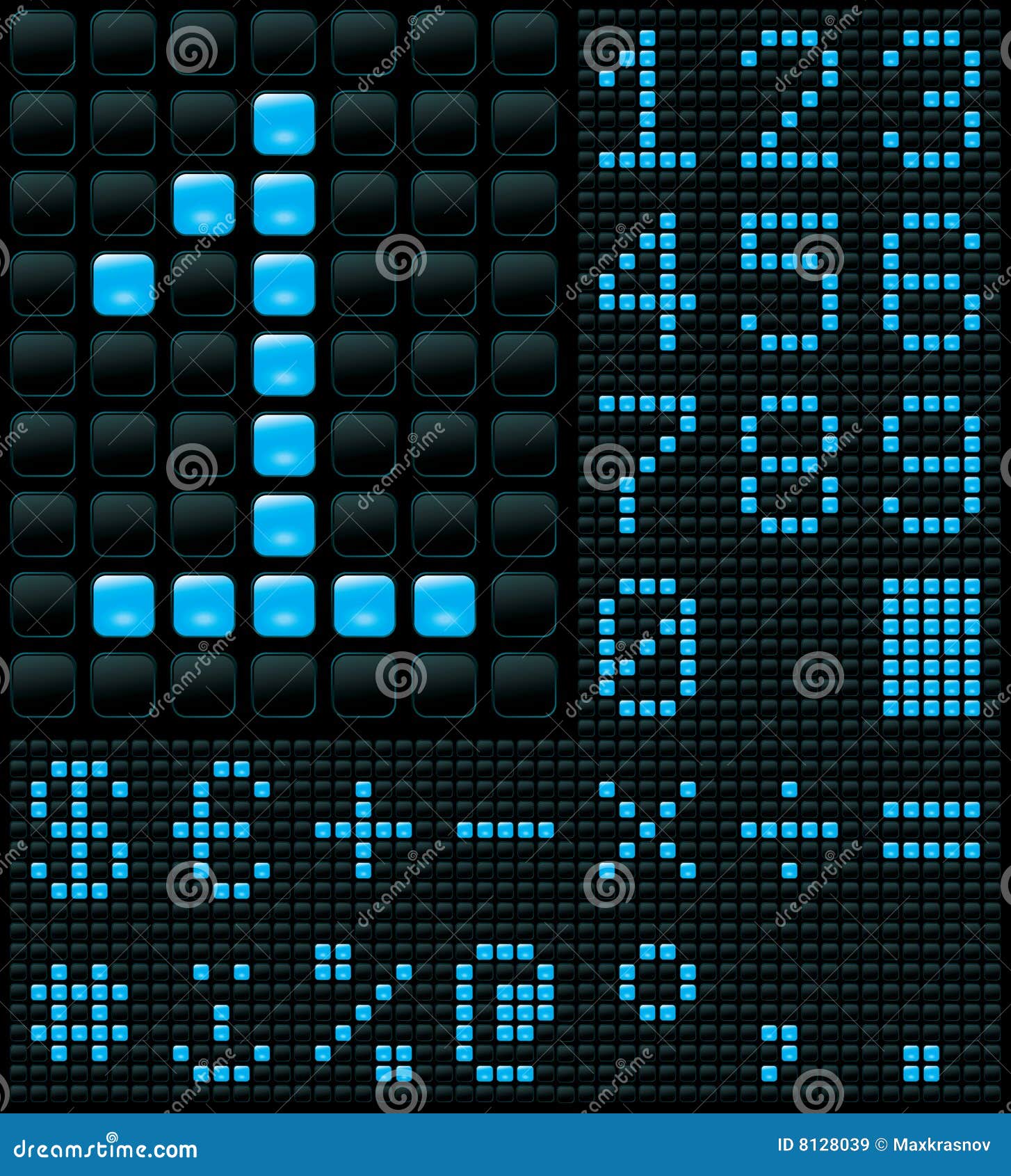 Symbols And Digits. Matrix. Vector Illustration | CartoonDealer.com ...