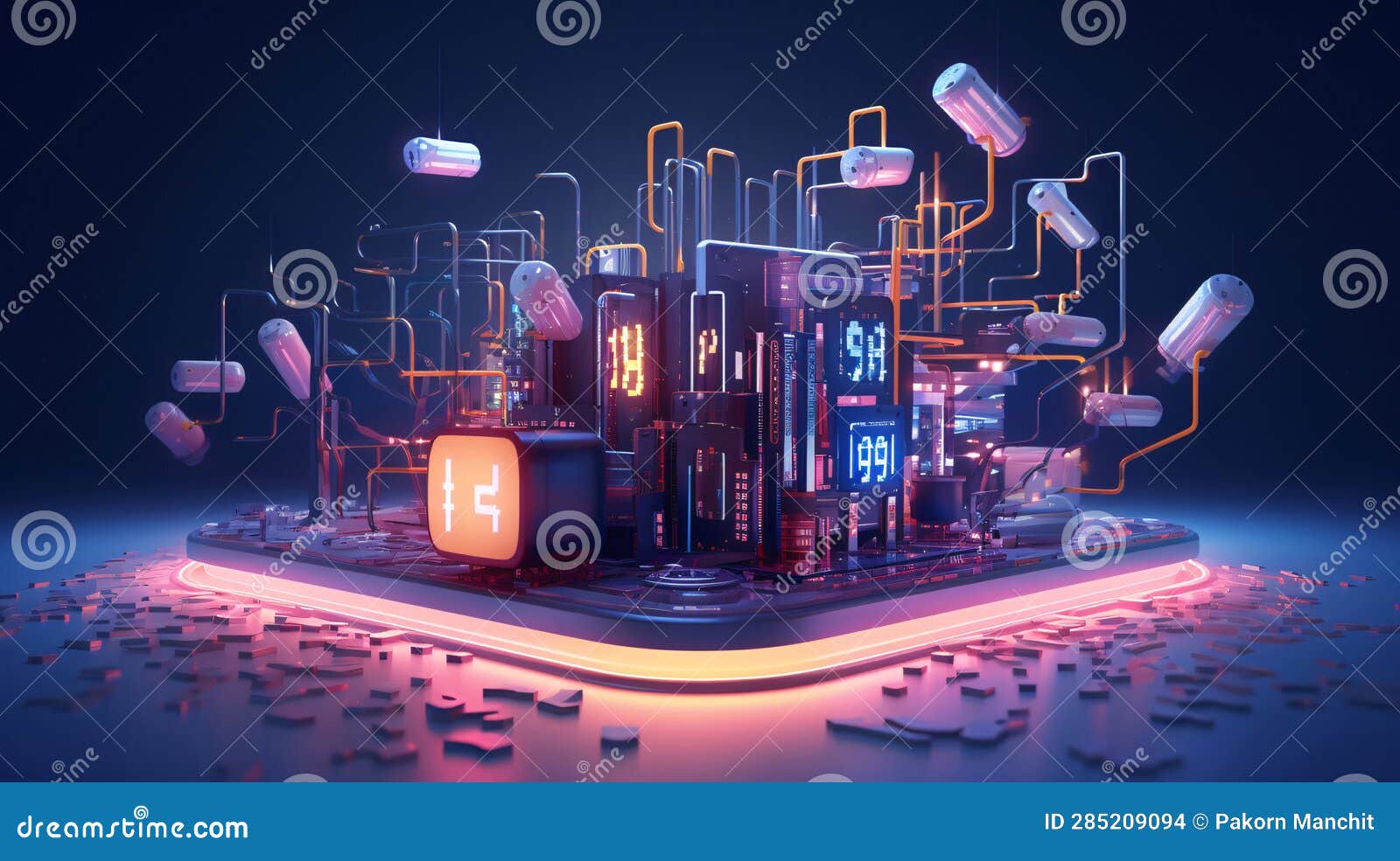 Digits Technology Symbol Digital Electronics Computer Stock ...