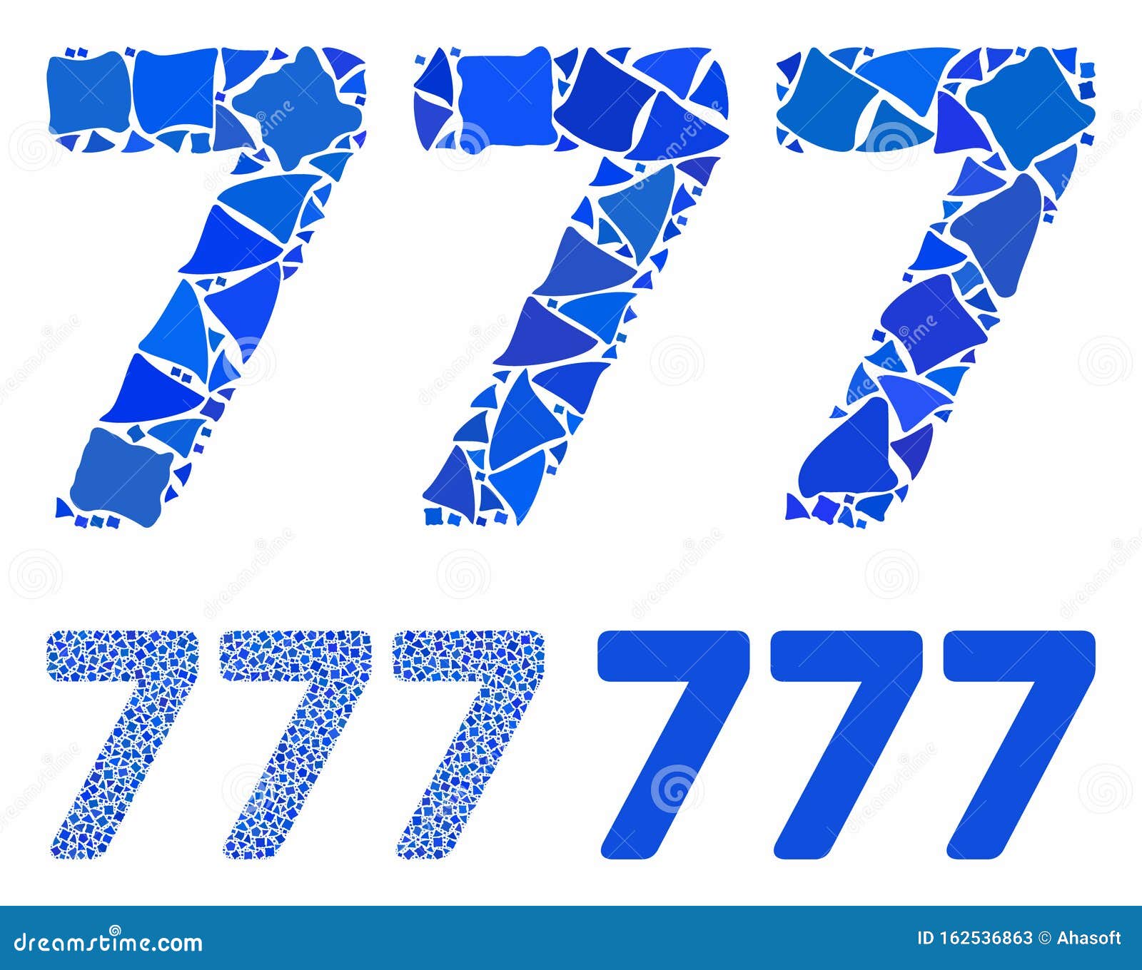 777 Digits Text Composition Icon of Tuberous Parts Stock Vector ...