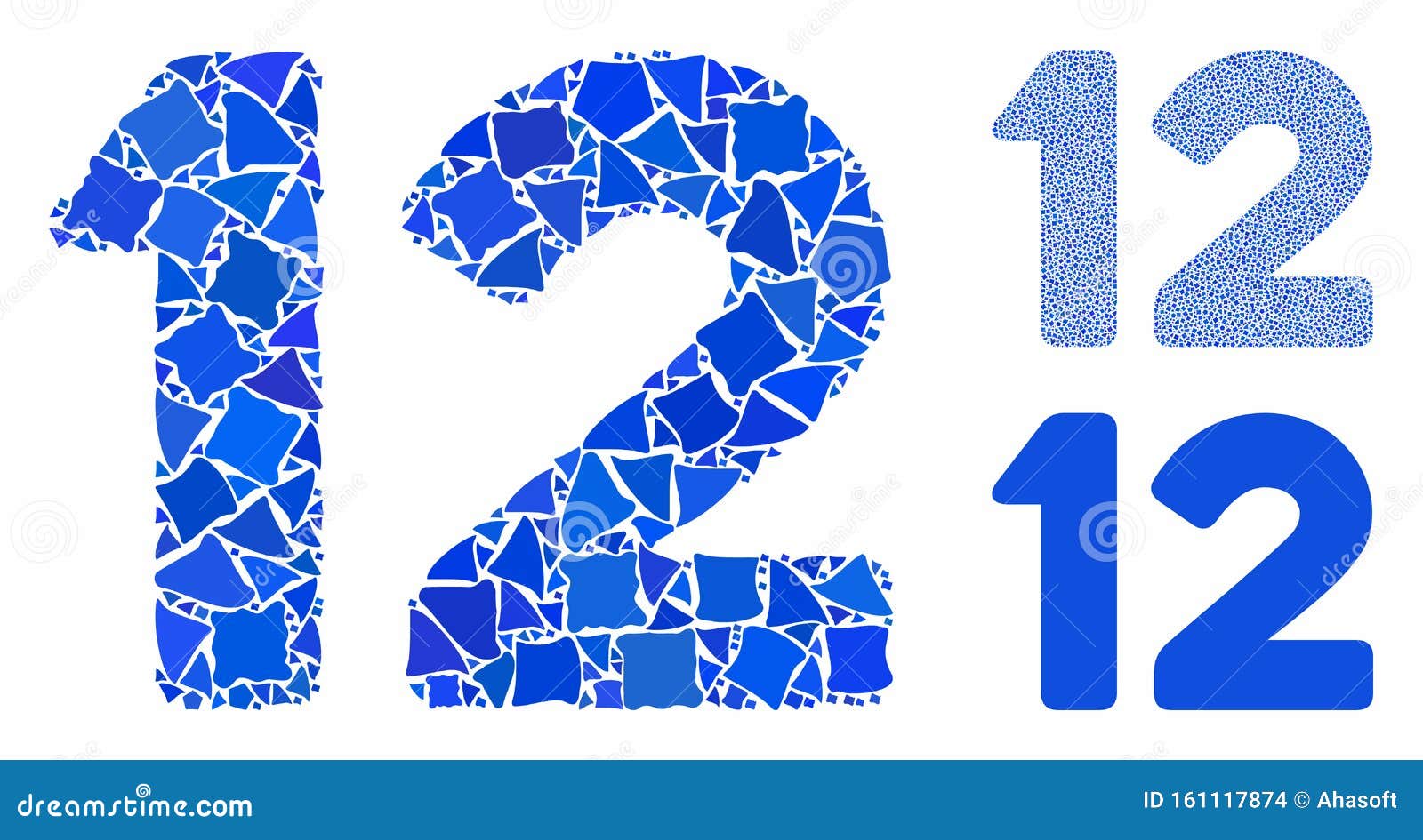 12 Digits Text Mosaic Icon of Rough Pieces Stock Vector - Illustration ...