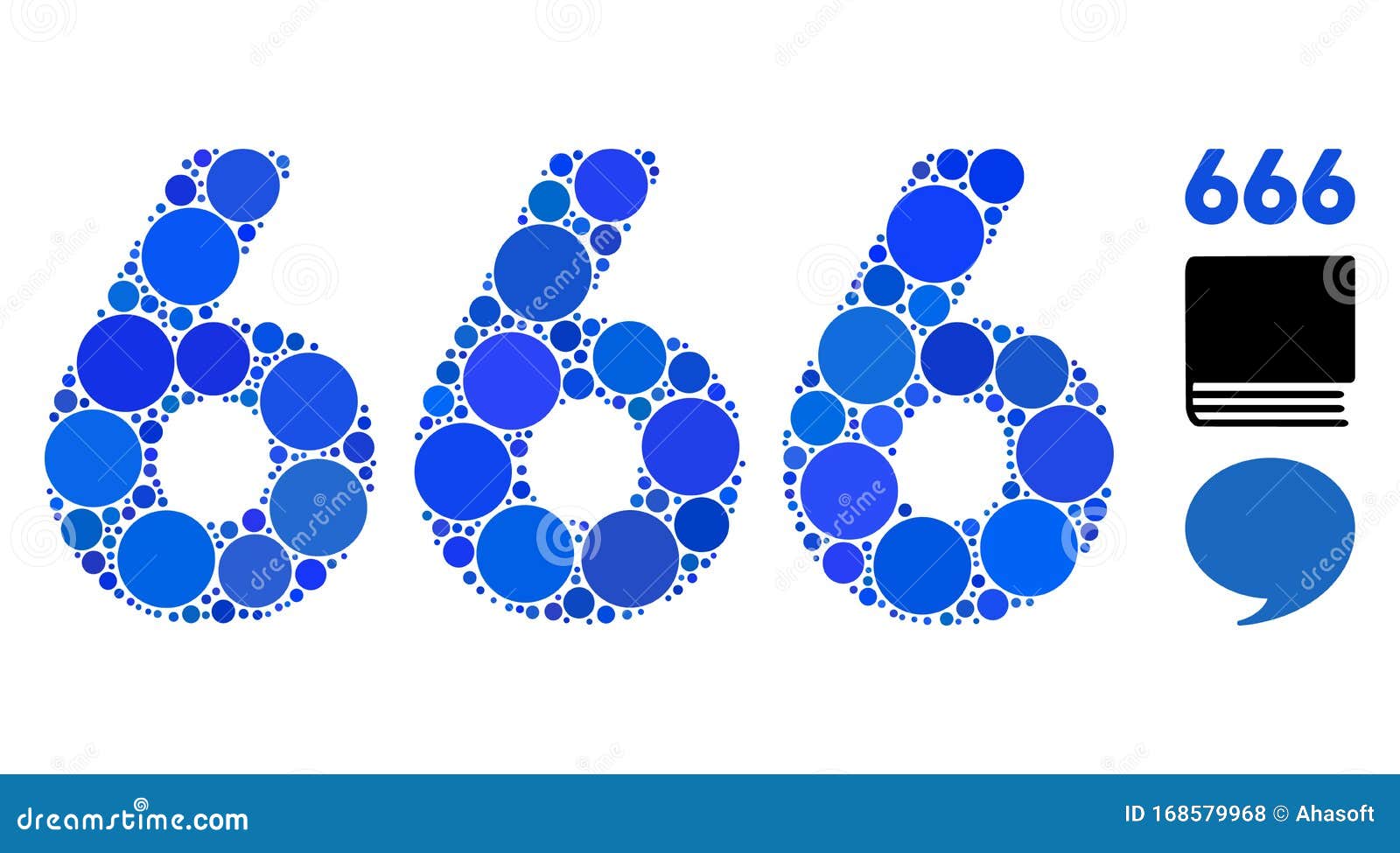 666 Digits Text Mosaic Icon of Round Dots Stock Vector - Illustration ...