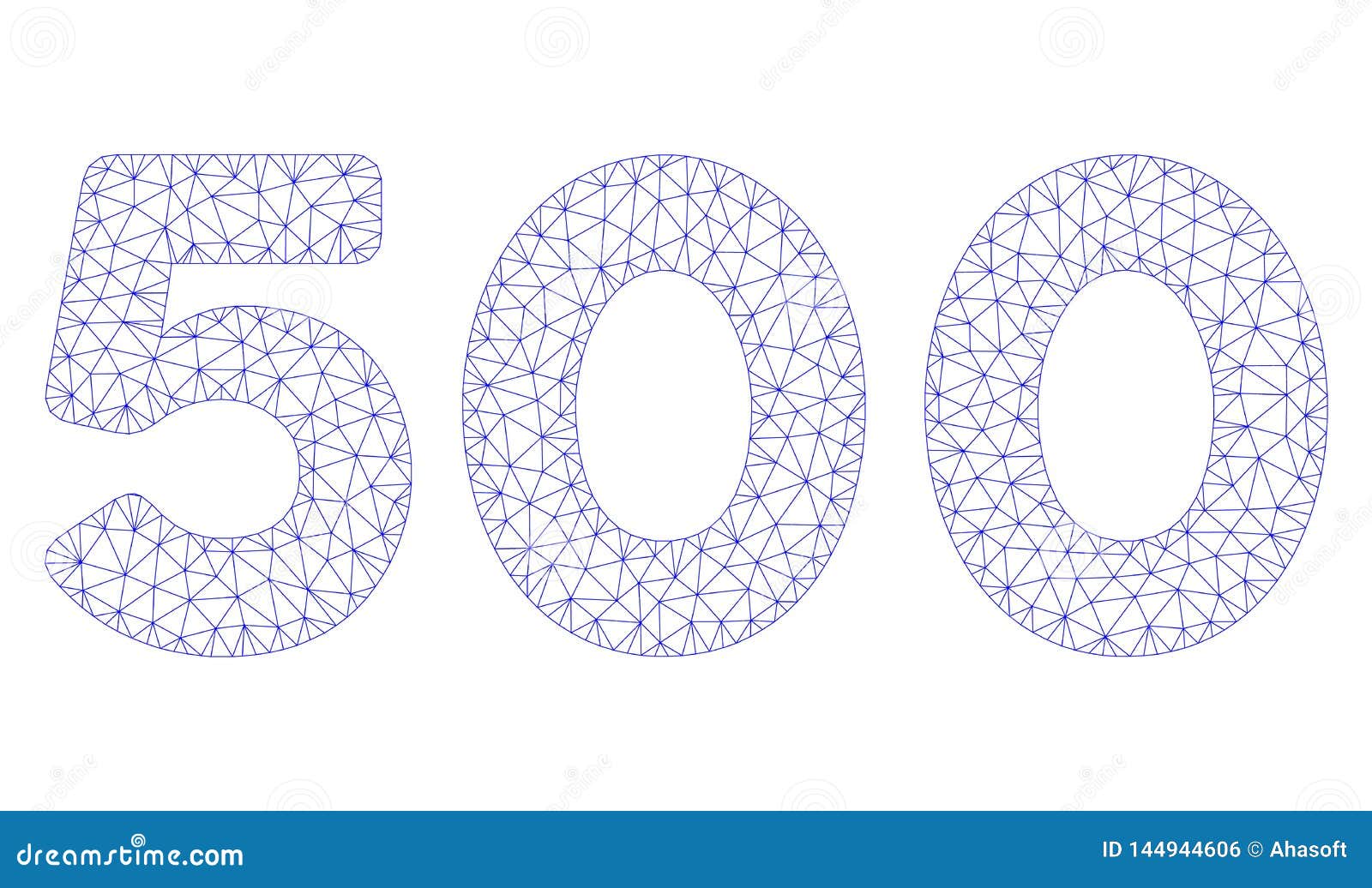 500 Digits Text Polygonal Frame Vector Mesh Illustration Stock Vector ...