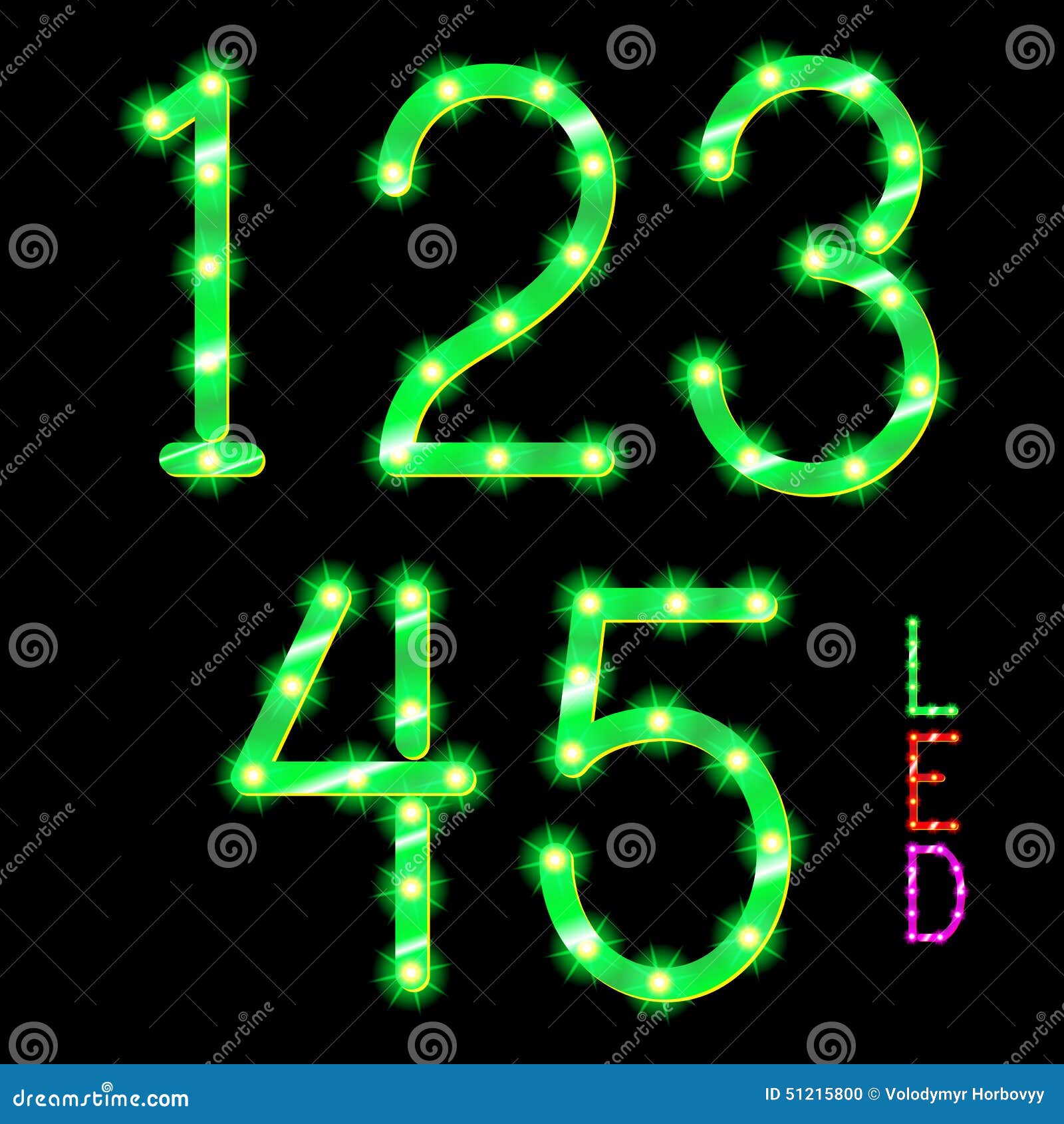 Digits stock vector. Illustration of number, glitter - 51215800