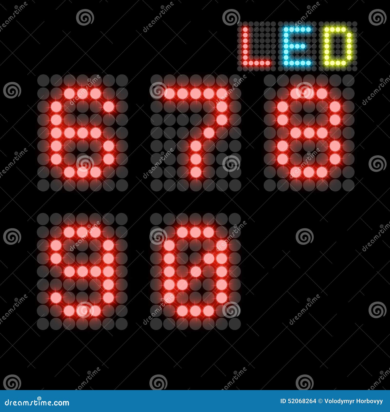 Digits stock vector. Illustration of decorative, number - 52068264