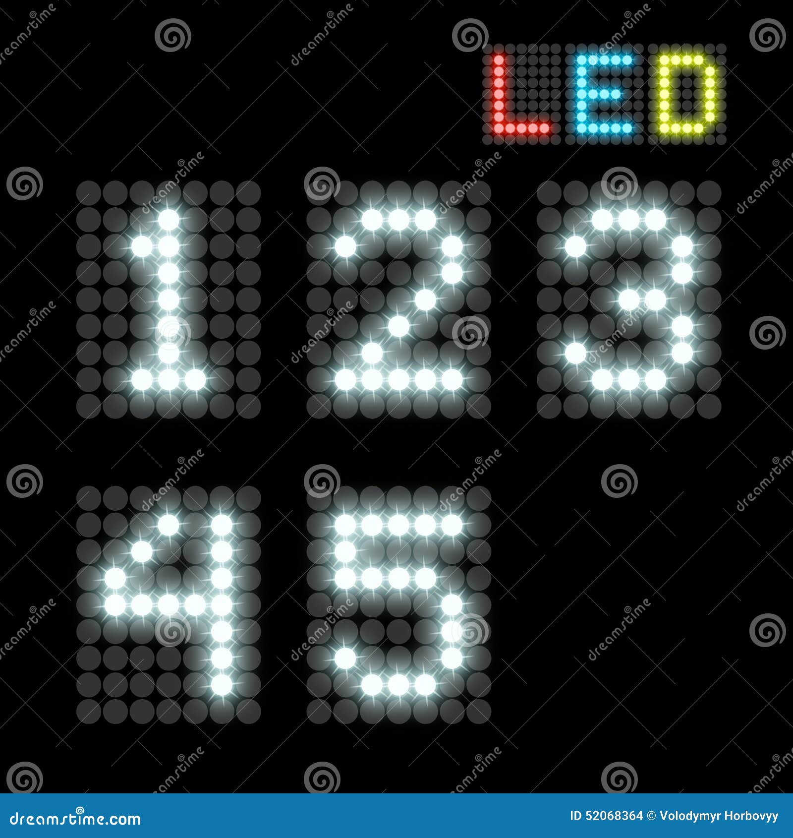 Digits stock vector. Illustration of club, figures, lamp - 52068364