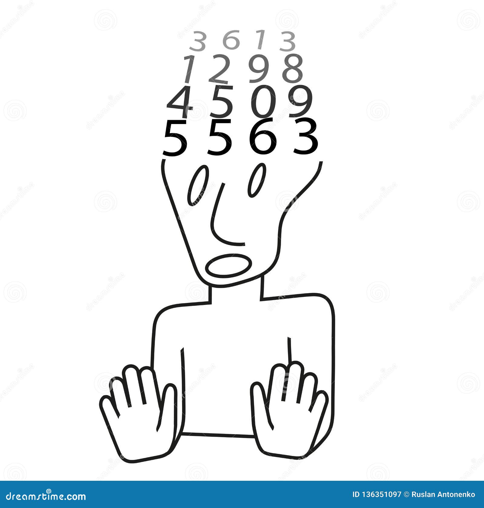 Digman stock vector. Illustration of gesture, identification - 136351097