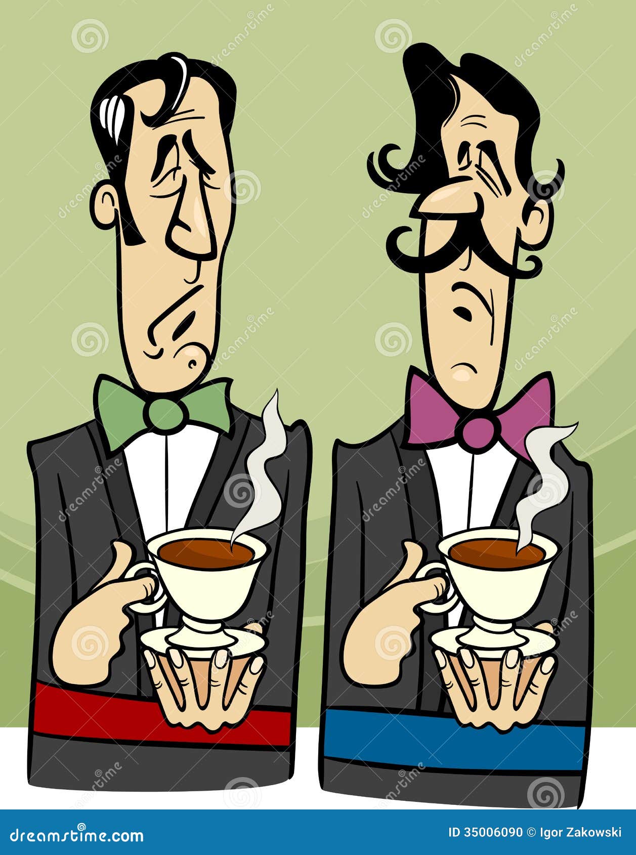 Dignified Gentlemen Cartoon Illustration Stock Vector - Illustration of ...