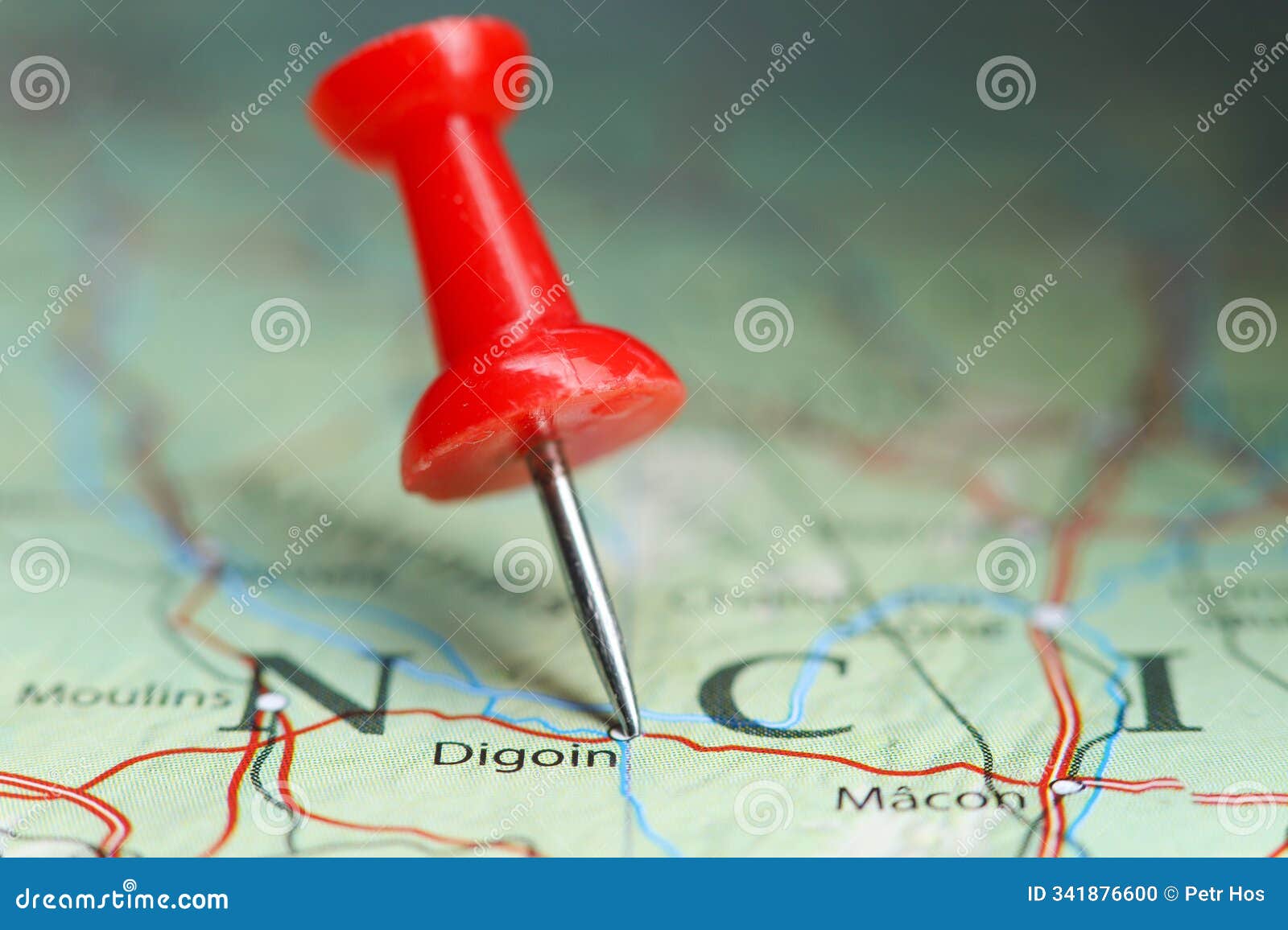 Digoin, France pin on map stock photo. Image of freedom - 341876600