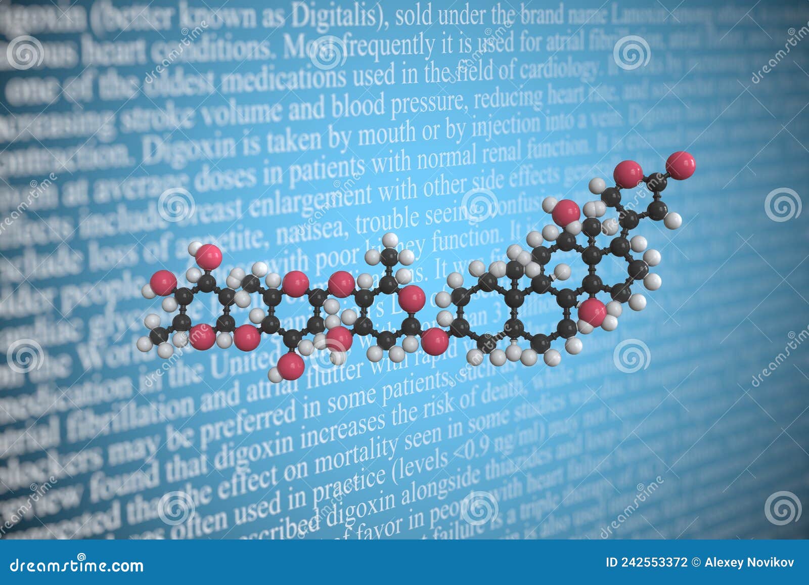 Digoxin Molecule. Conceptual Molecular Model. Chemical 3d Rendering ...