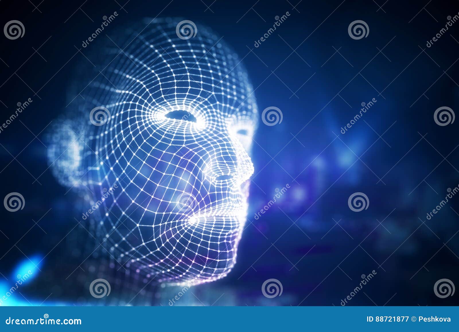 Digtal human face stock illustration. Illustration of head - 88721877