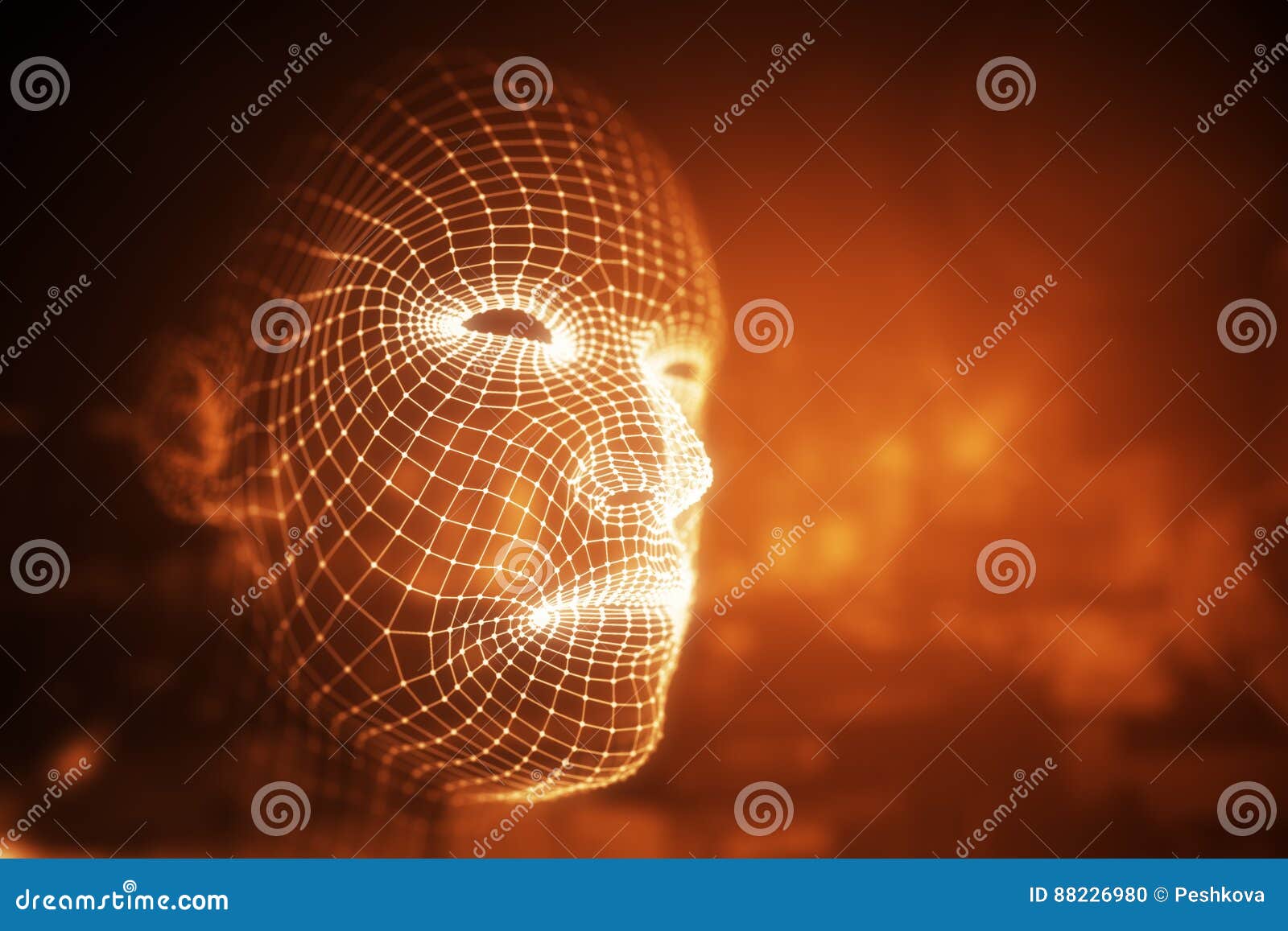 Digtal human face stock illustration. Illustration of close - 88226980