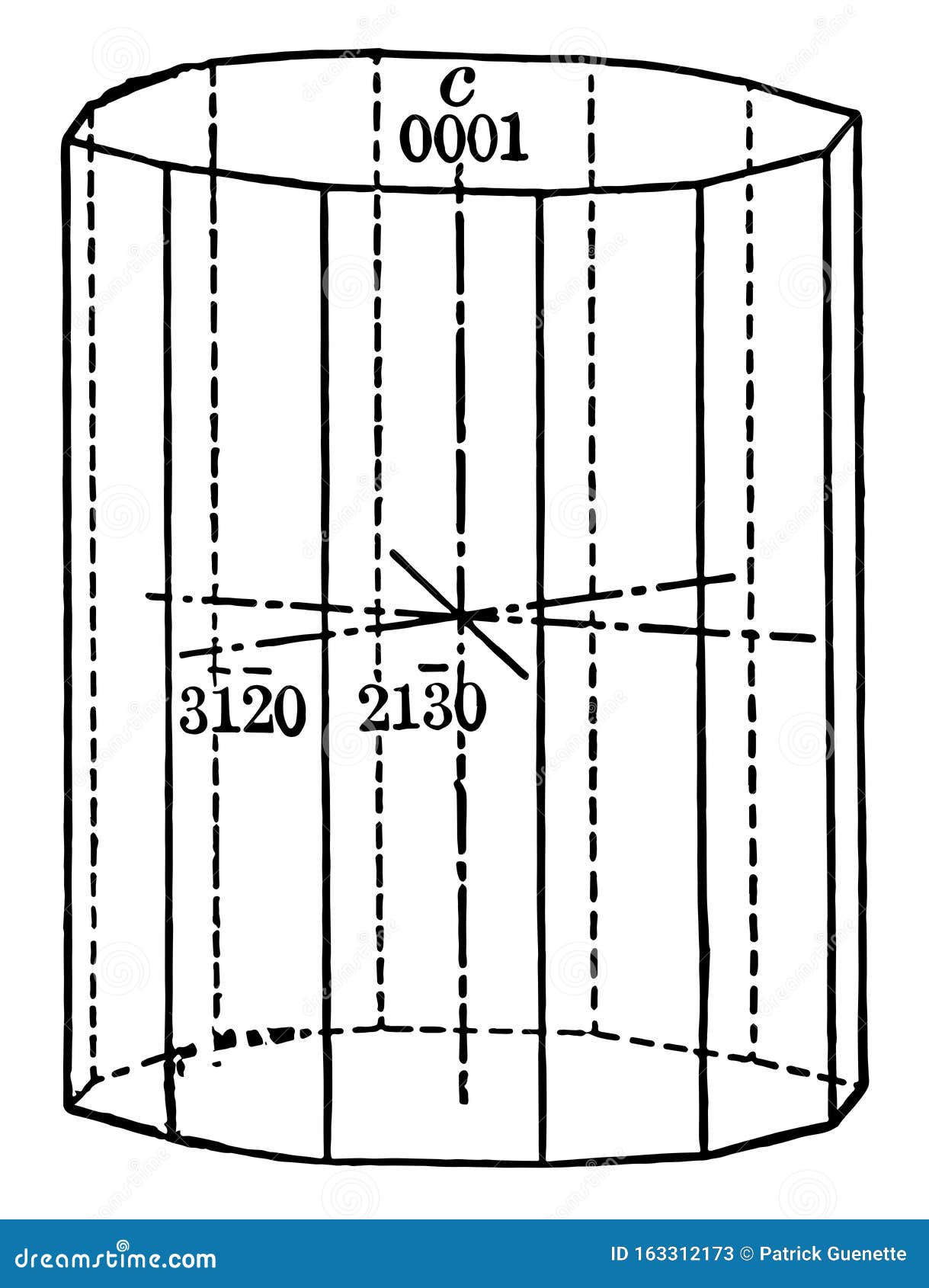 Dihexagonal Prism Vintage Illustration Stock Vector - Illustration of ...