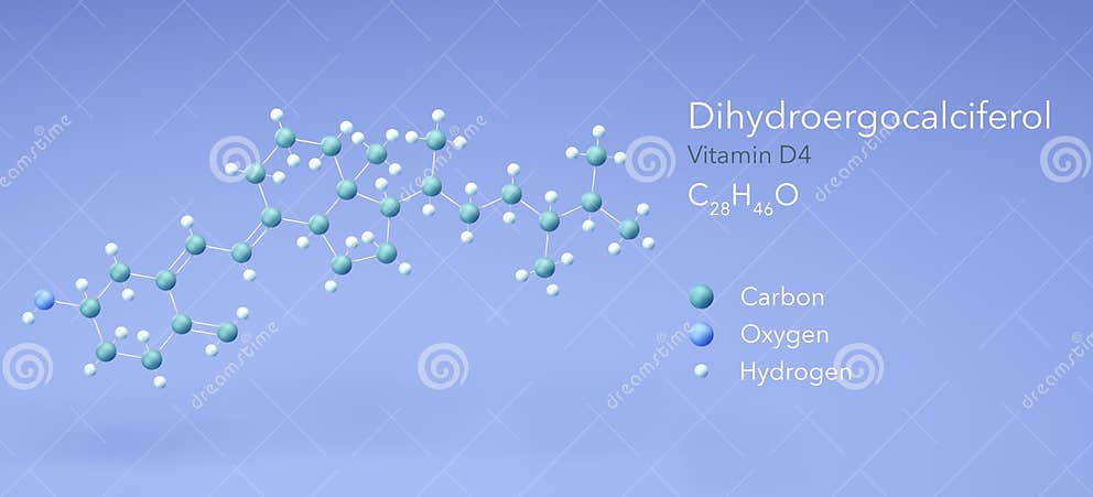Dihydroergocalciferol, Vitamin D4, Molecular Structures, 3d Model ...
