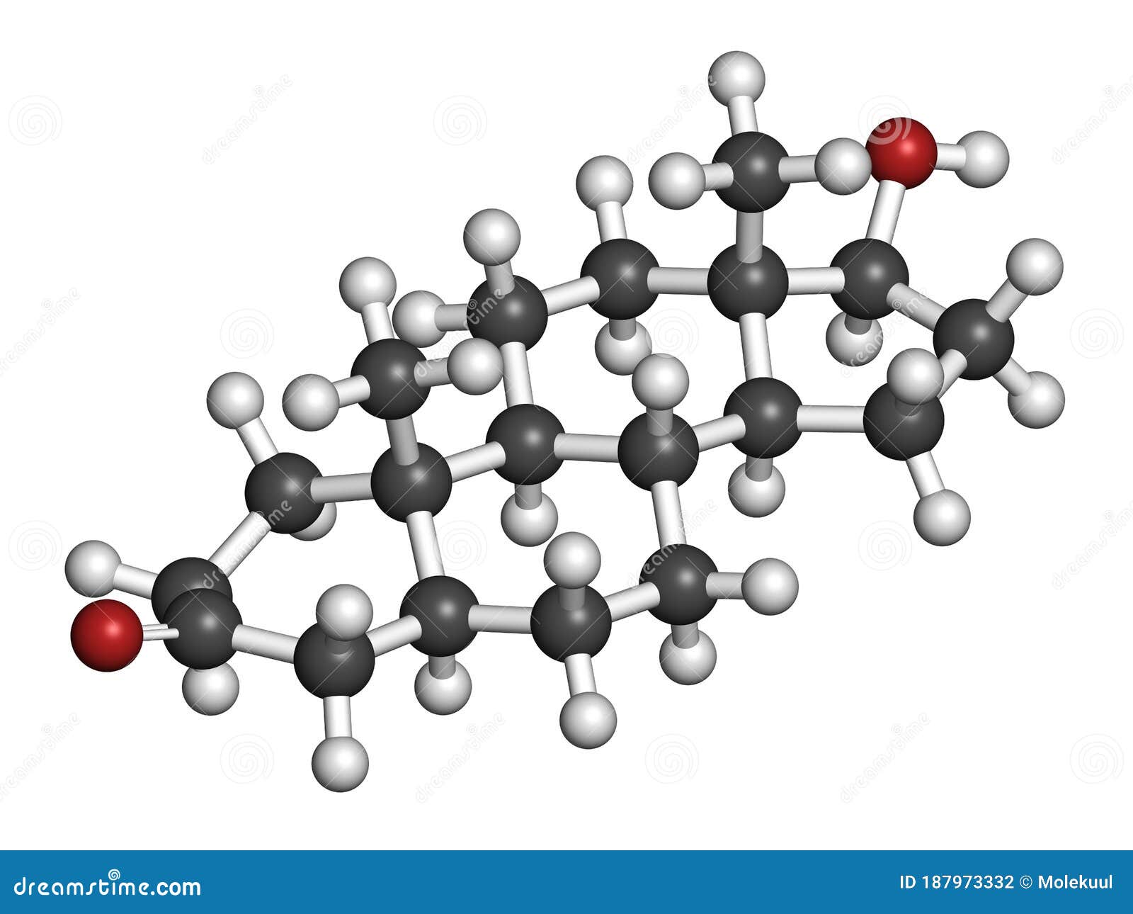 Dihydrotestosterone DHT, Androstanolone, Stanolone Hormone Molecule. 3D ...