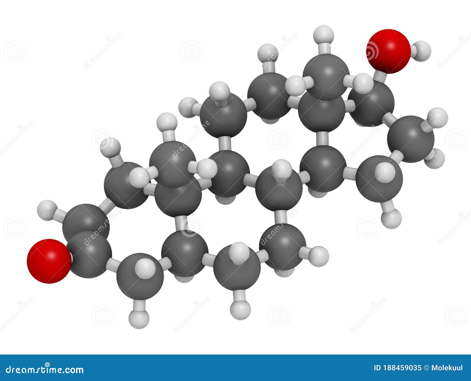 Dihydrotestosterone (DHT, Androstanolone, Stanolone) Hormone Molecule ...
