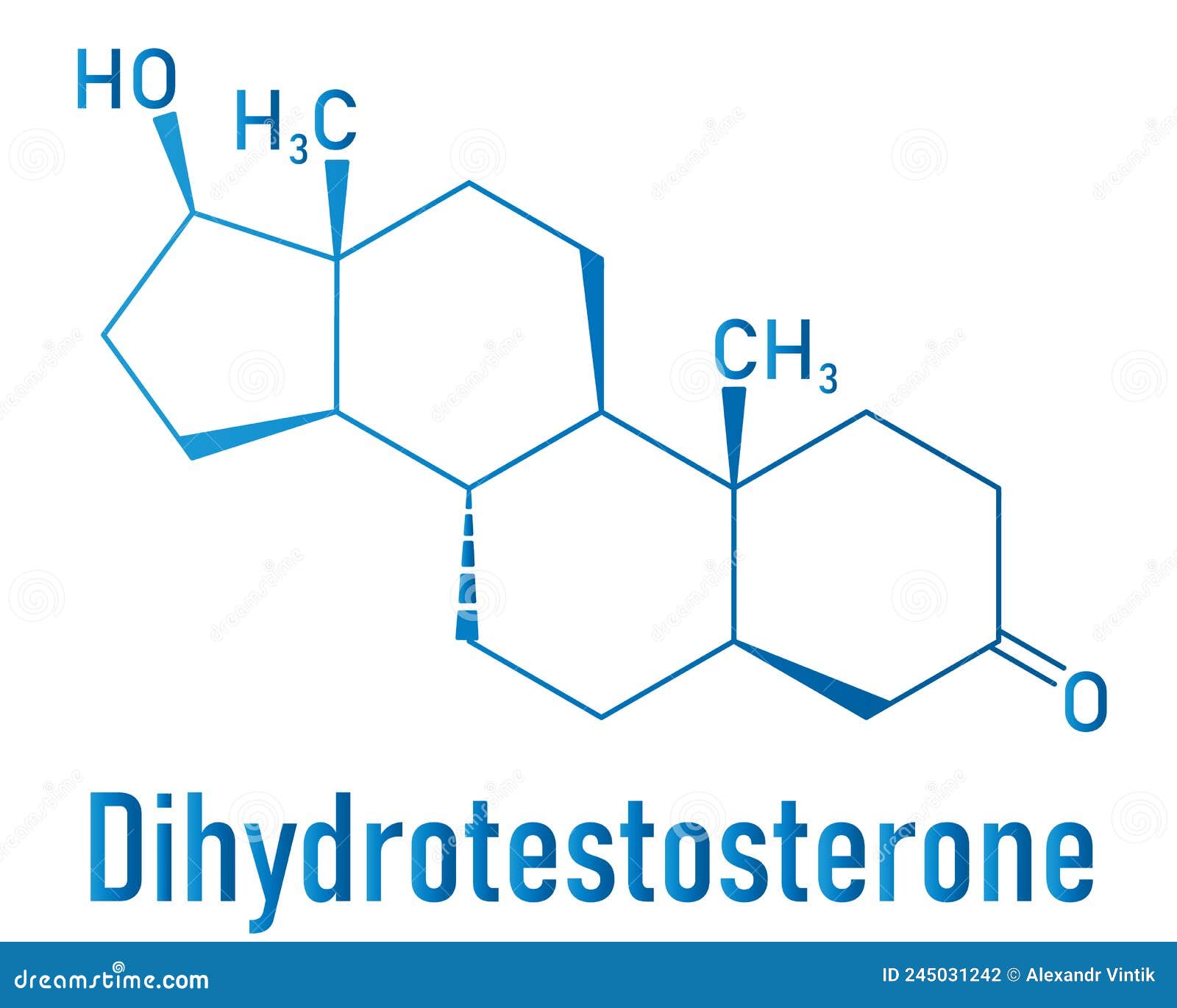 Dihydrotestosterone or DHT, Androstanolone, Stanolone Hormone Molecule ...
