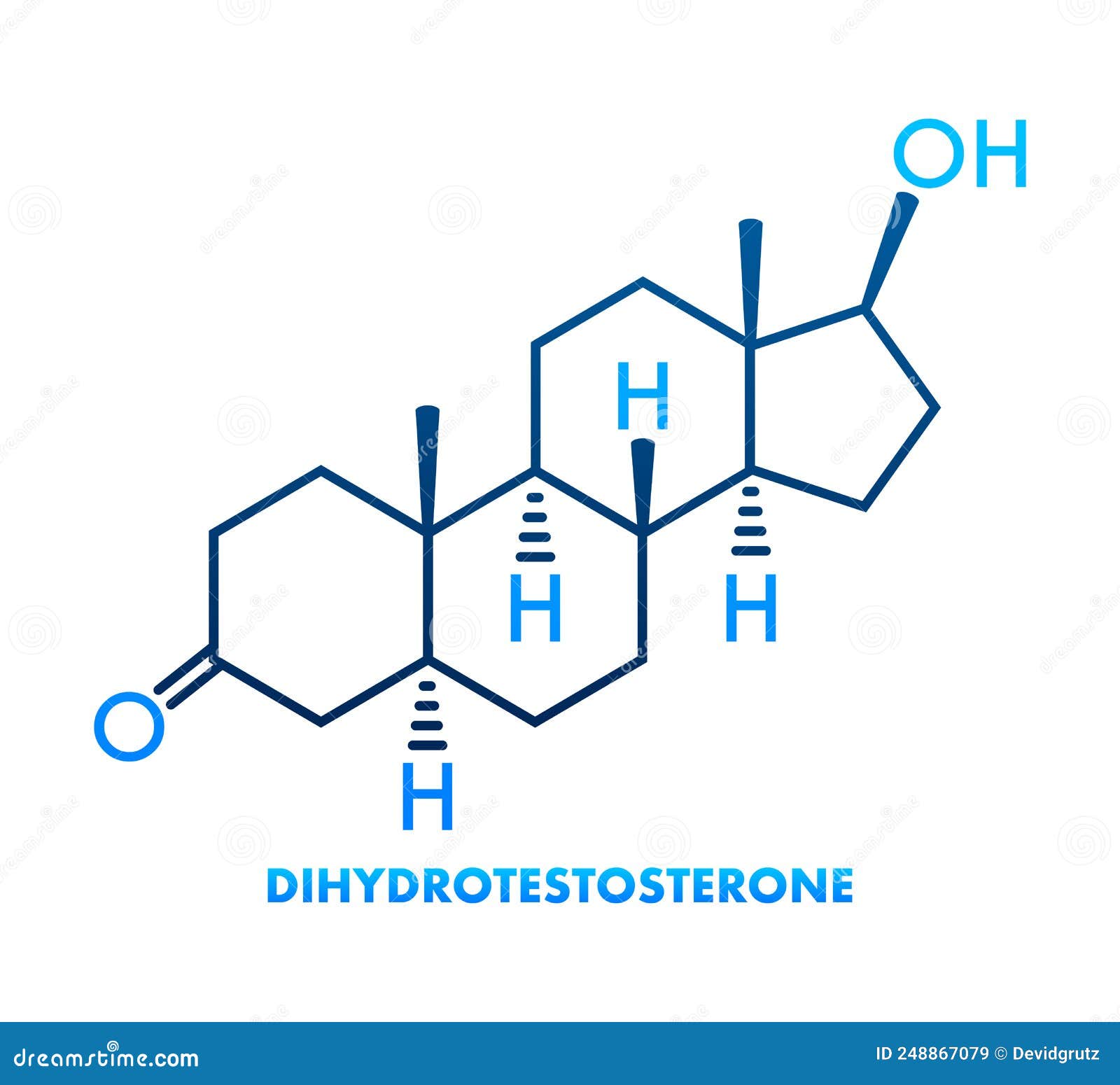 Dihydrotestosterone DHT, Androstanolone, Stanolone Hormone Molecule ...