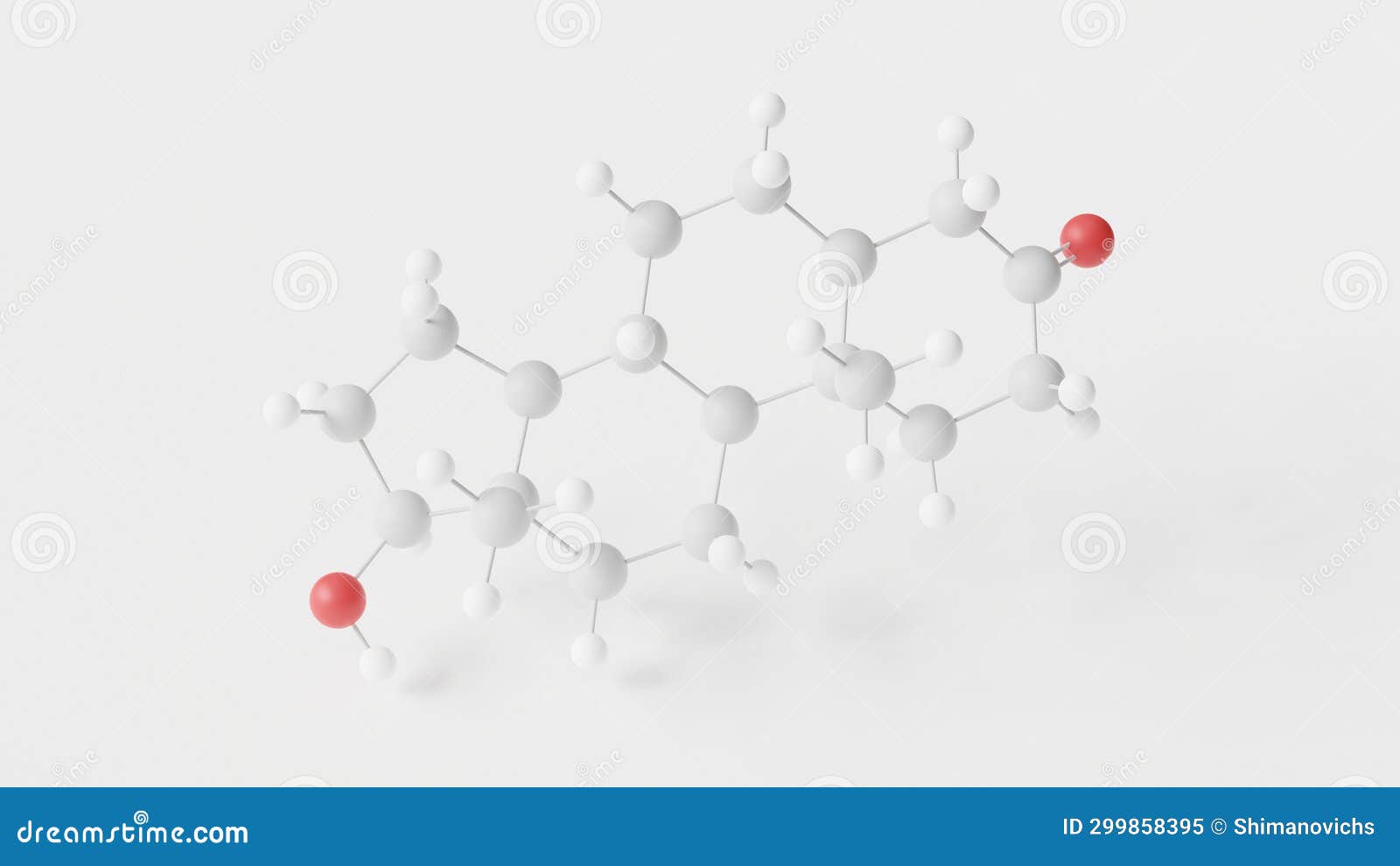 Dihydrotestosterone Molecule 3d, Molecular Structure, Ball and Stick ...