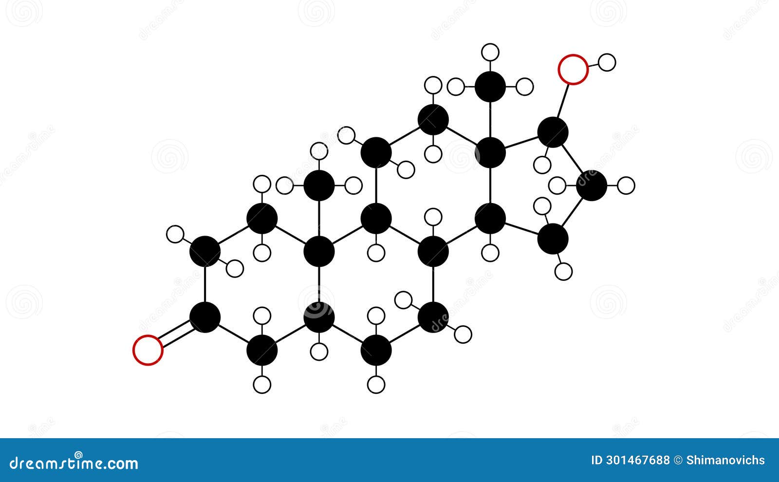 Dihydrotestosterone Molecule 3d, Molecular Structure, Ball And Stick ...