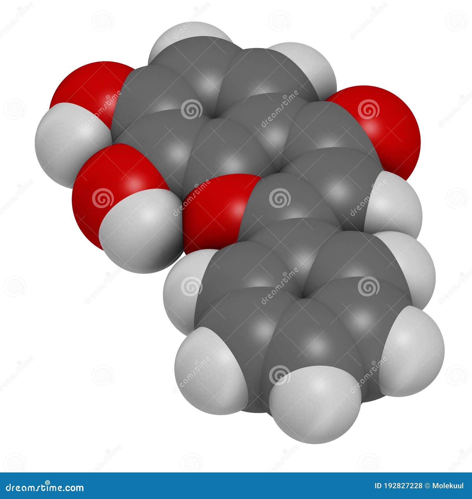 7,8-Dihydroxyflavone or 7,8-DHF Molecule. 3D Rendering Stock Photo ...