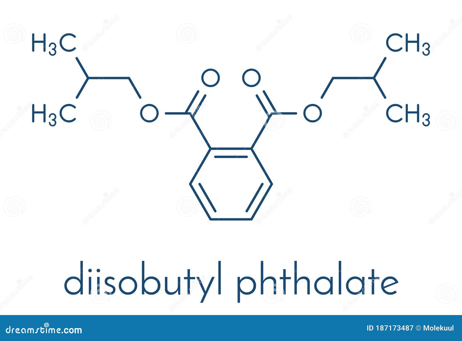 Diisobutyl Phthalate DIBP Plasticizer Molecule. Skeletal Formula. Stock ...