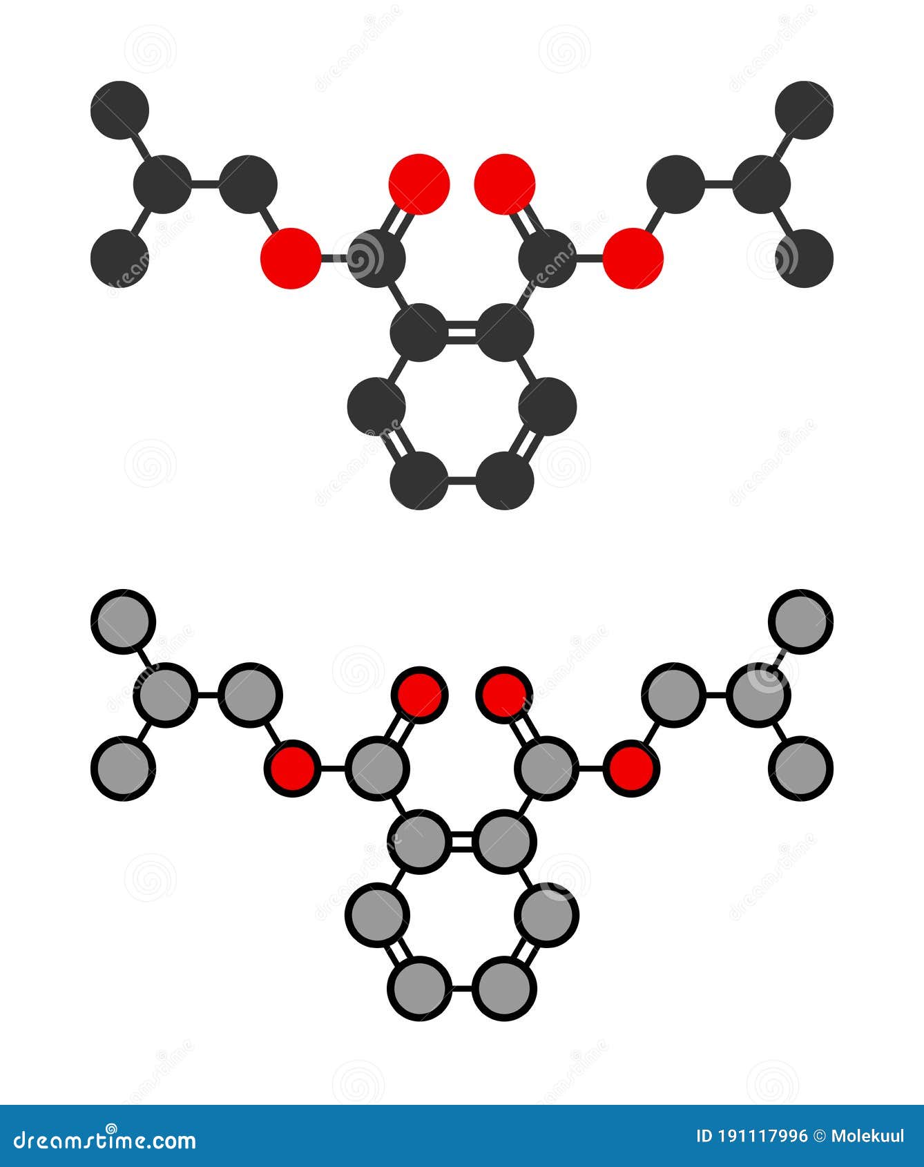 Diisobutyl Phthalate DIBP Plasticizer Molecule. Skeletal Formula. Stock ...