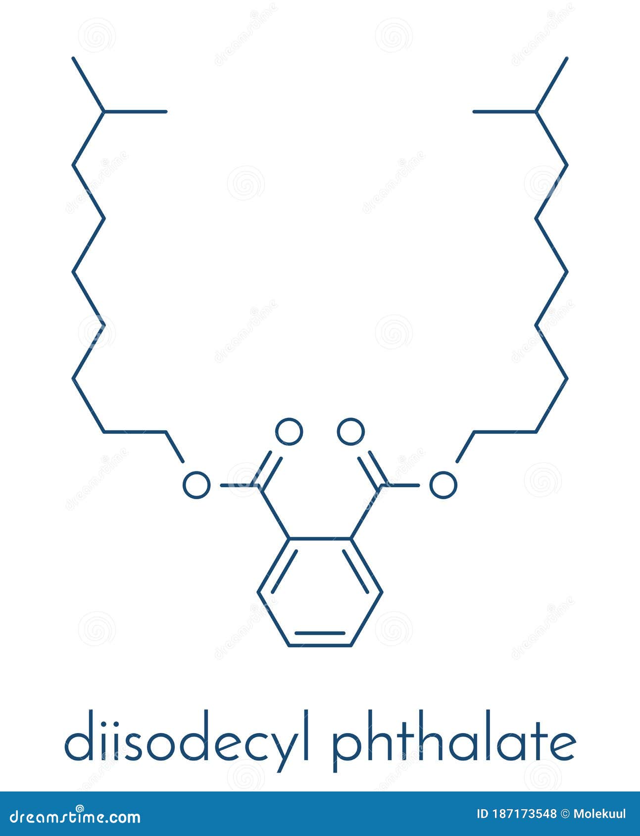 Diisodecyl Phthalate DIDP Plasticizer Molecule. Skeletal Formula. Stock ...