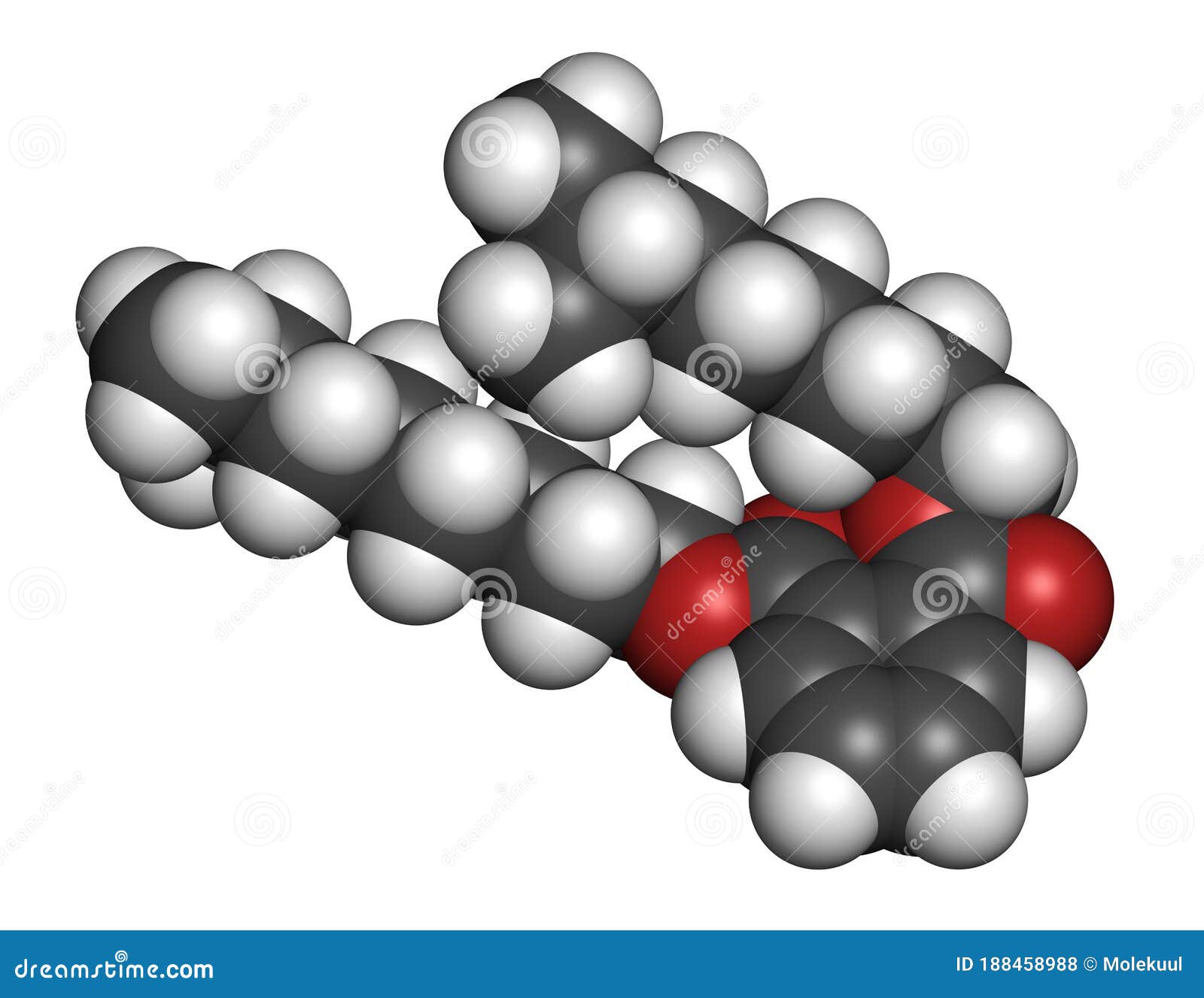 Diisononyl Phthalate (DINP) Plasticizer Molecule. Atoms are Represented ...