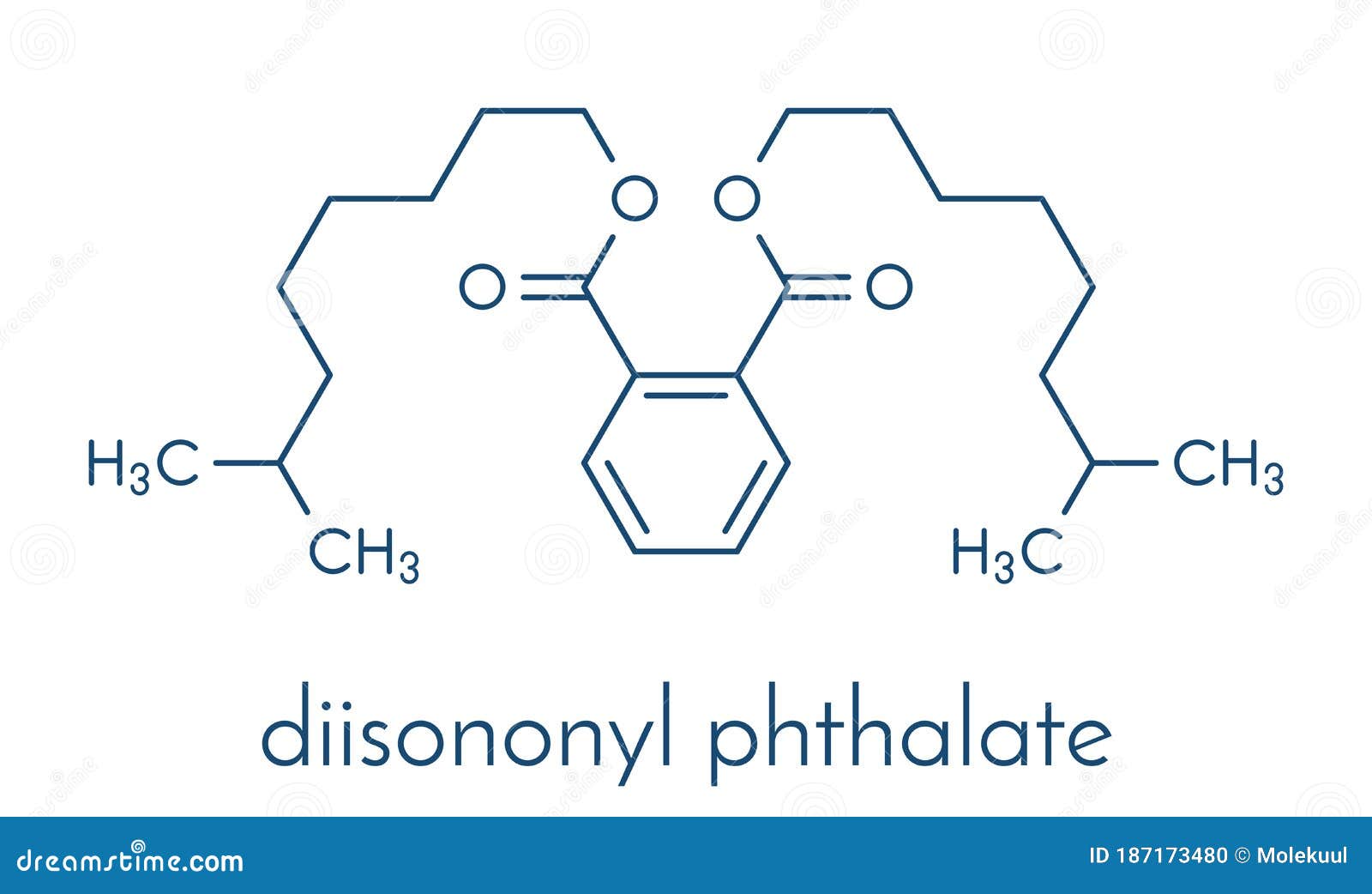Diisononyl Phthalate DINP Plasticizer Molecule. Skeletal Formula. Stock ...