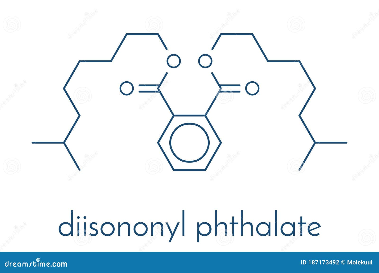 Diisononyl Phthalate DINP Plasticizer Molecule. Skeletal Formula. Stock ...