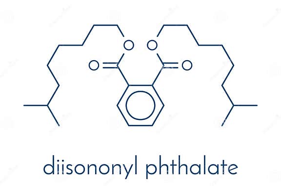 Diisononyl Phthalate DINP Plasticizer Molecule. Skeletal Formula. Stock ...