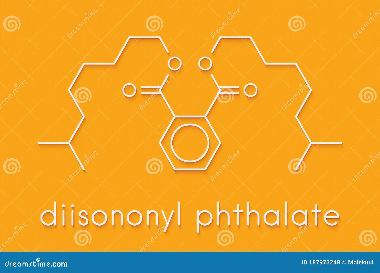 Diisononyl Phthalate DINP Plasticizer Molecule. Skeletal Formula. Stock ...