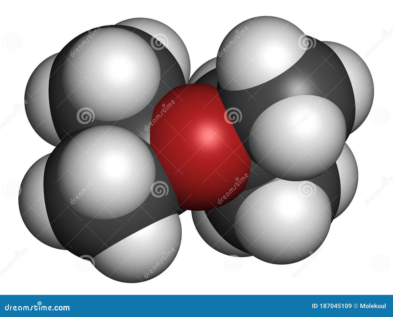 Diisopropyl Ether Chemical Solvent Molecule. Atoms are Represented As ...