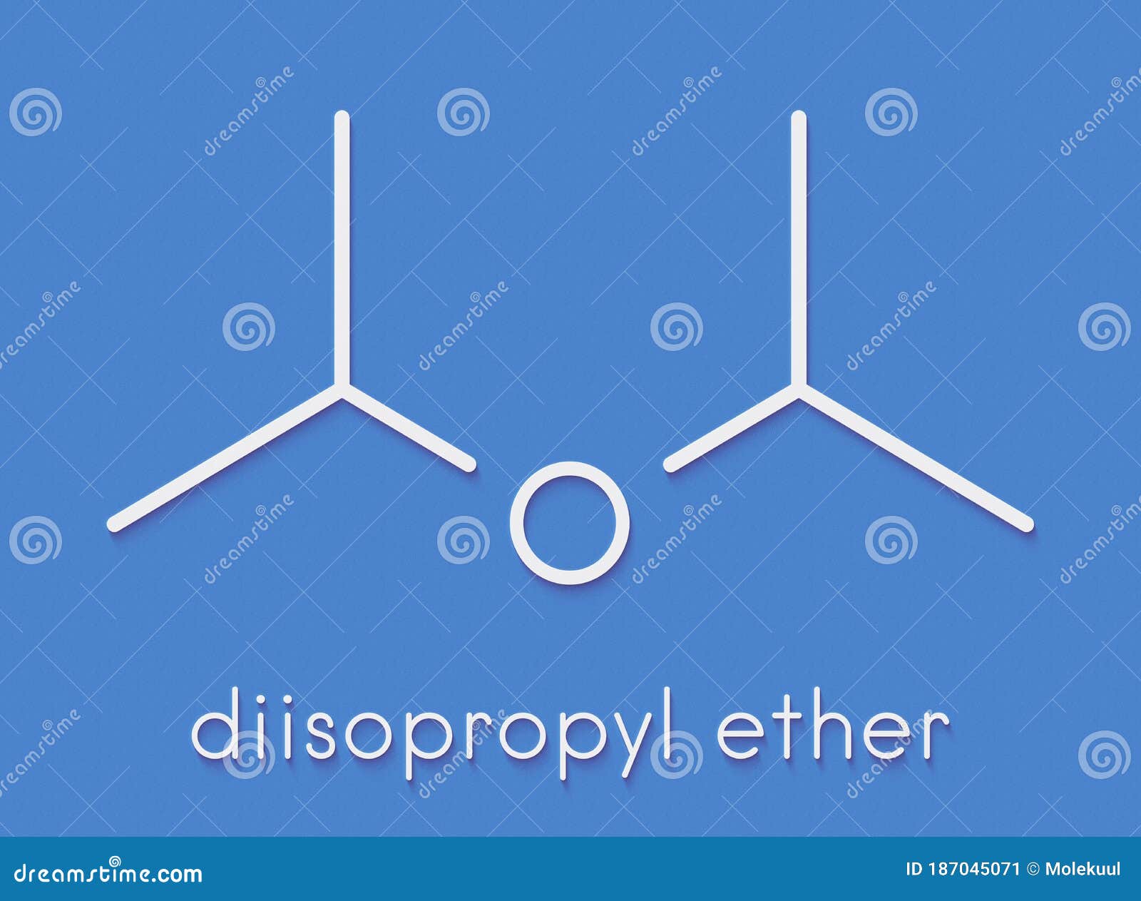 Diisopropyl Ether Chemical Solvent Molecule. Skeletal Formula. Stock ...