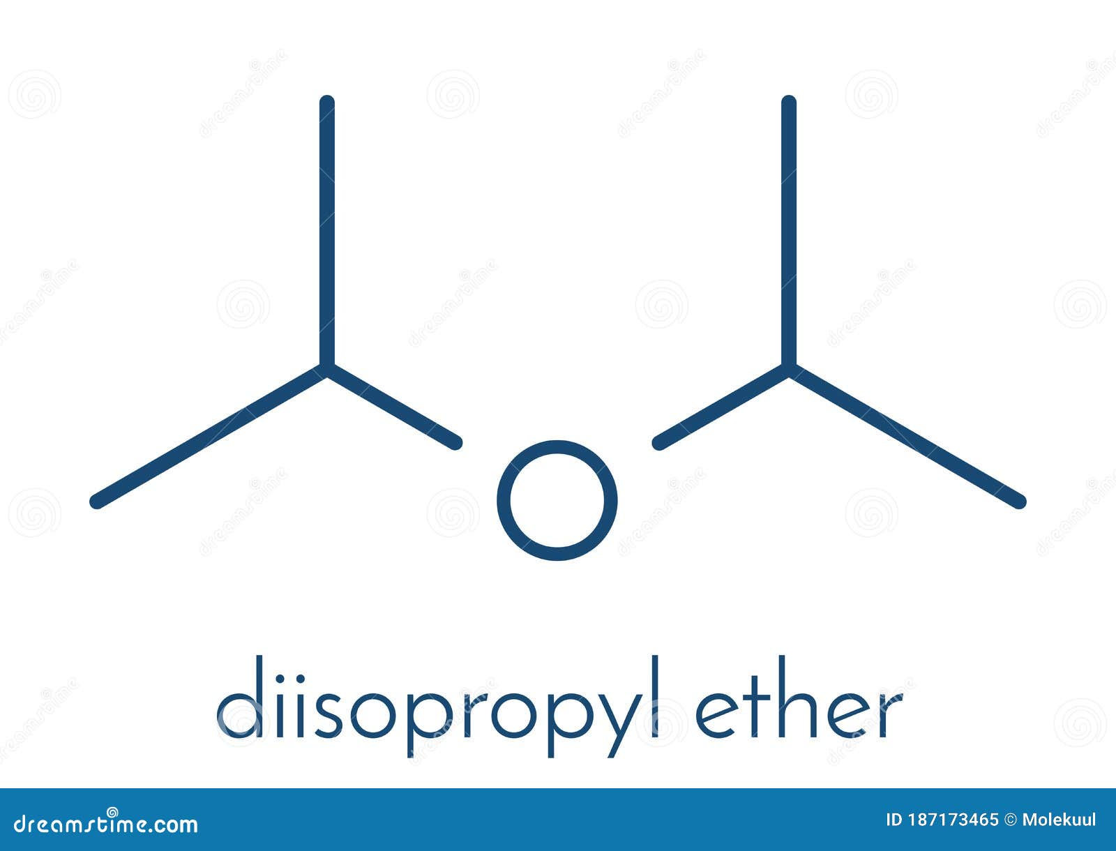 Diisopropyl Ether Chemical Solvent Molecule. Skeletal Formula. Royalty ...