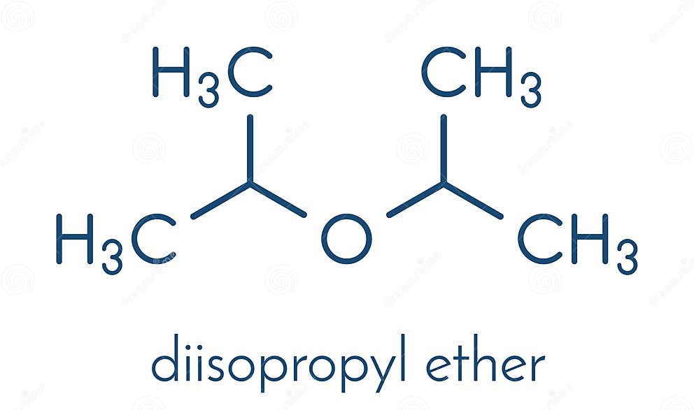 Diisopropyl Ether Chemical Solvent Molecule. Skeletal Formula. Stock ...