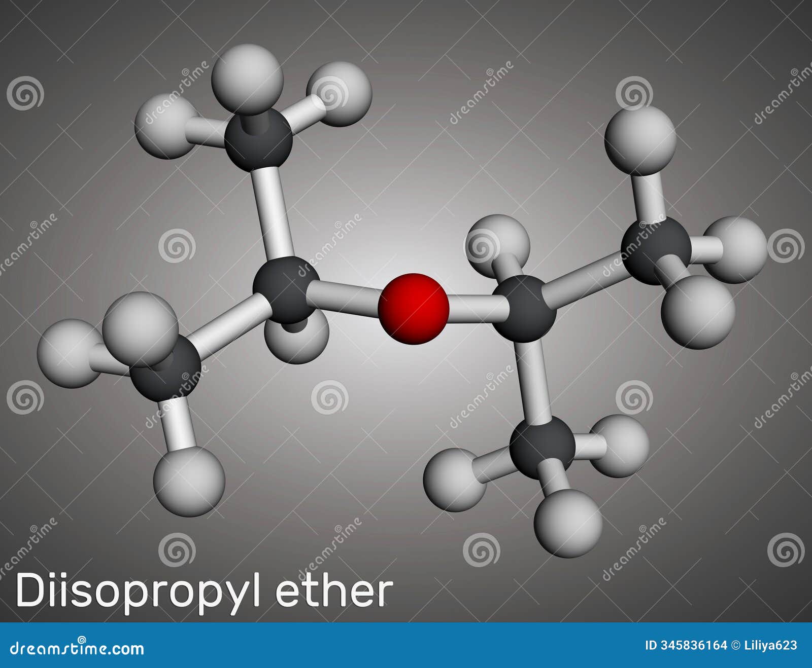 Diisopropyl Ether Molecule. Molecular Model Stock Illustration ...