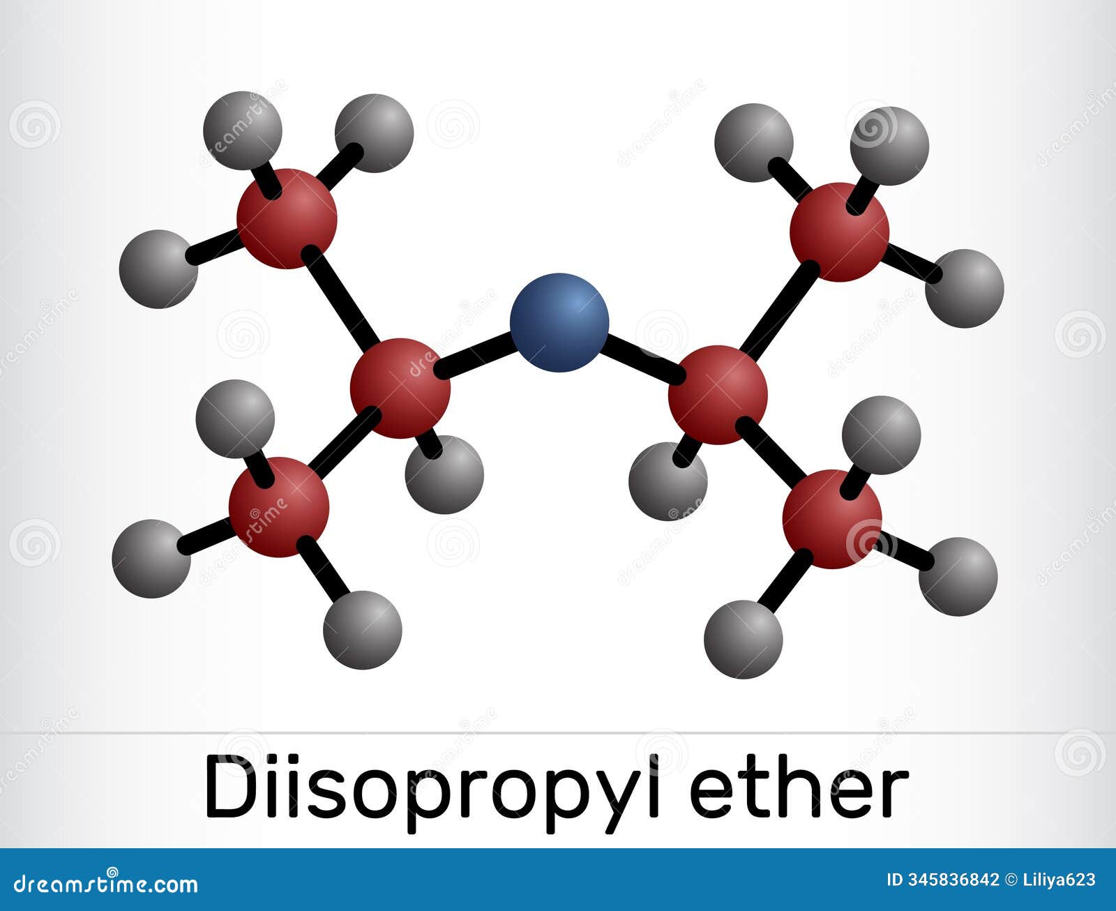 Diisopropyl Ether Molecule. Molecule Model Stock Illustration ...