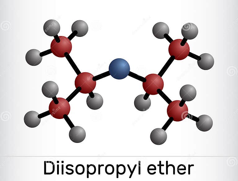 Diisopropyl Ether Molecule. Molecule Model Stock Illustration ...