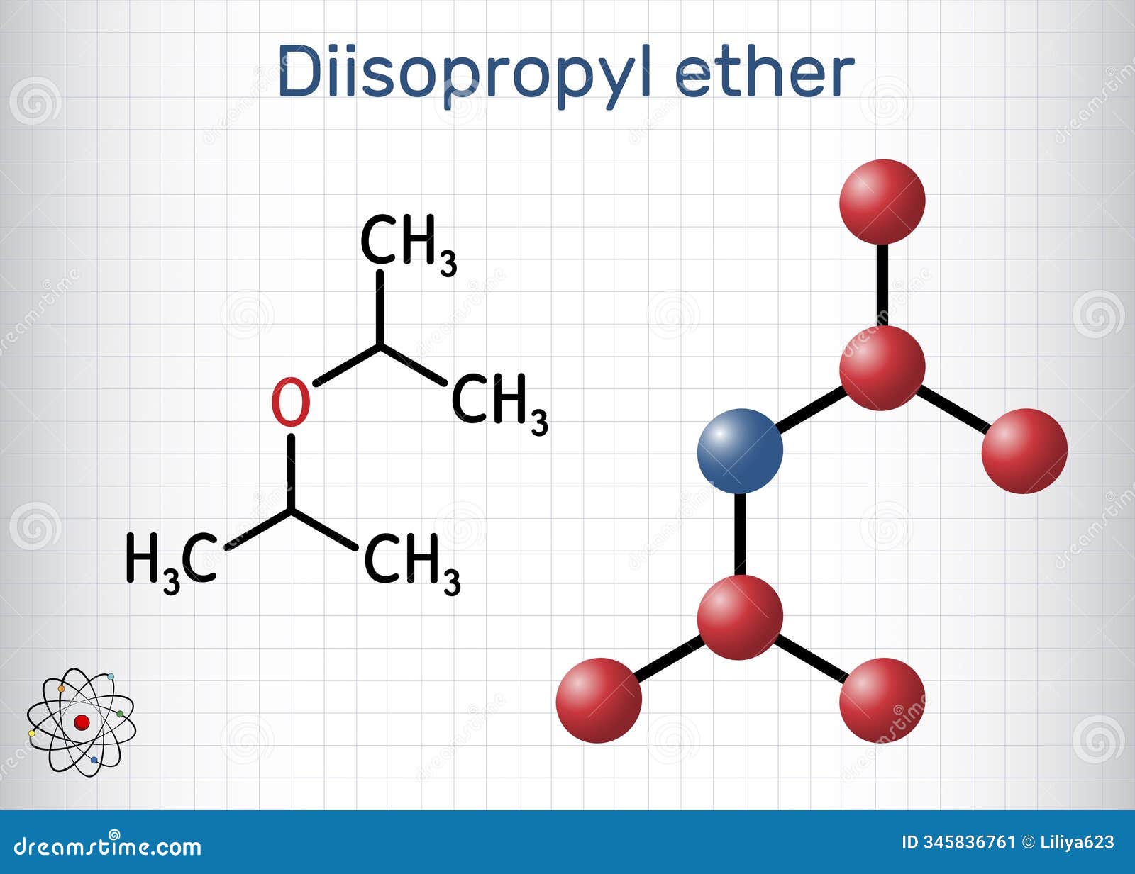 Diisopropyl Ether Molecule. Skeletal Chemical Formula Stock ...