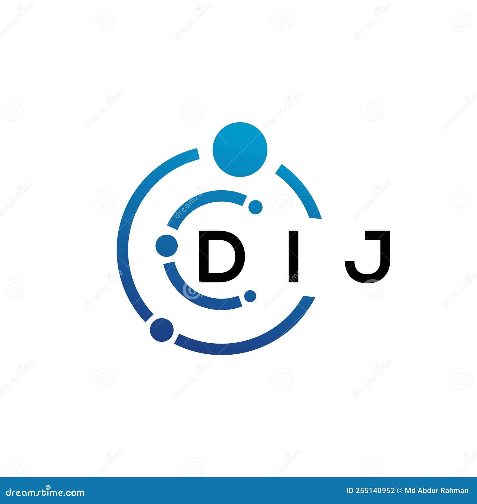 DIJ Letter Logo Design on White Background. DIJ Creative Initials ...
