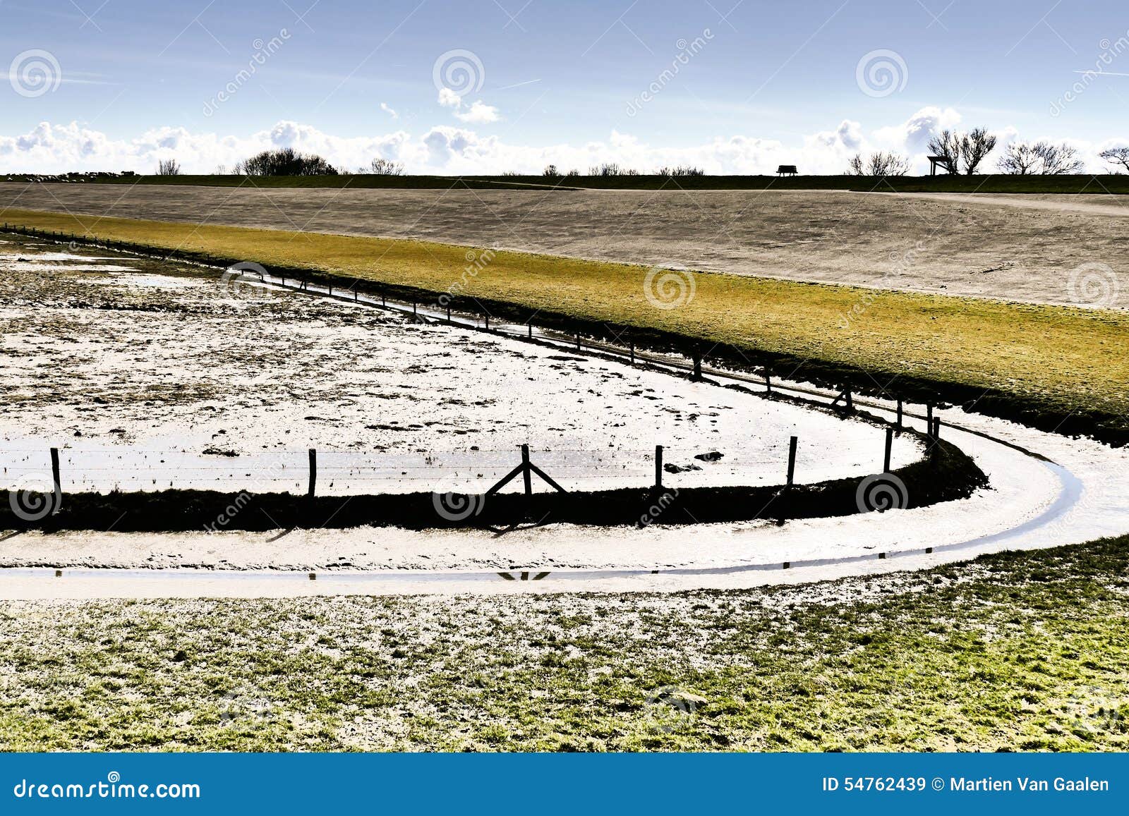 Dike. stock image. Image of pathway, landscape, lemmer - 54762439