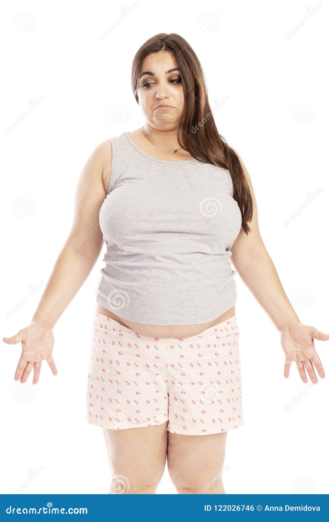 Dikke Jonge Droevige Vrouw Stock Foto Image Of Portret 122026746